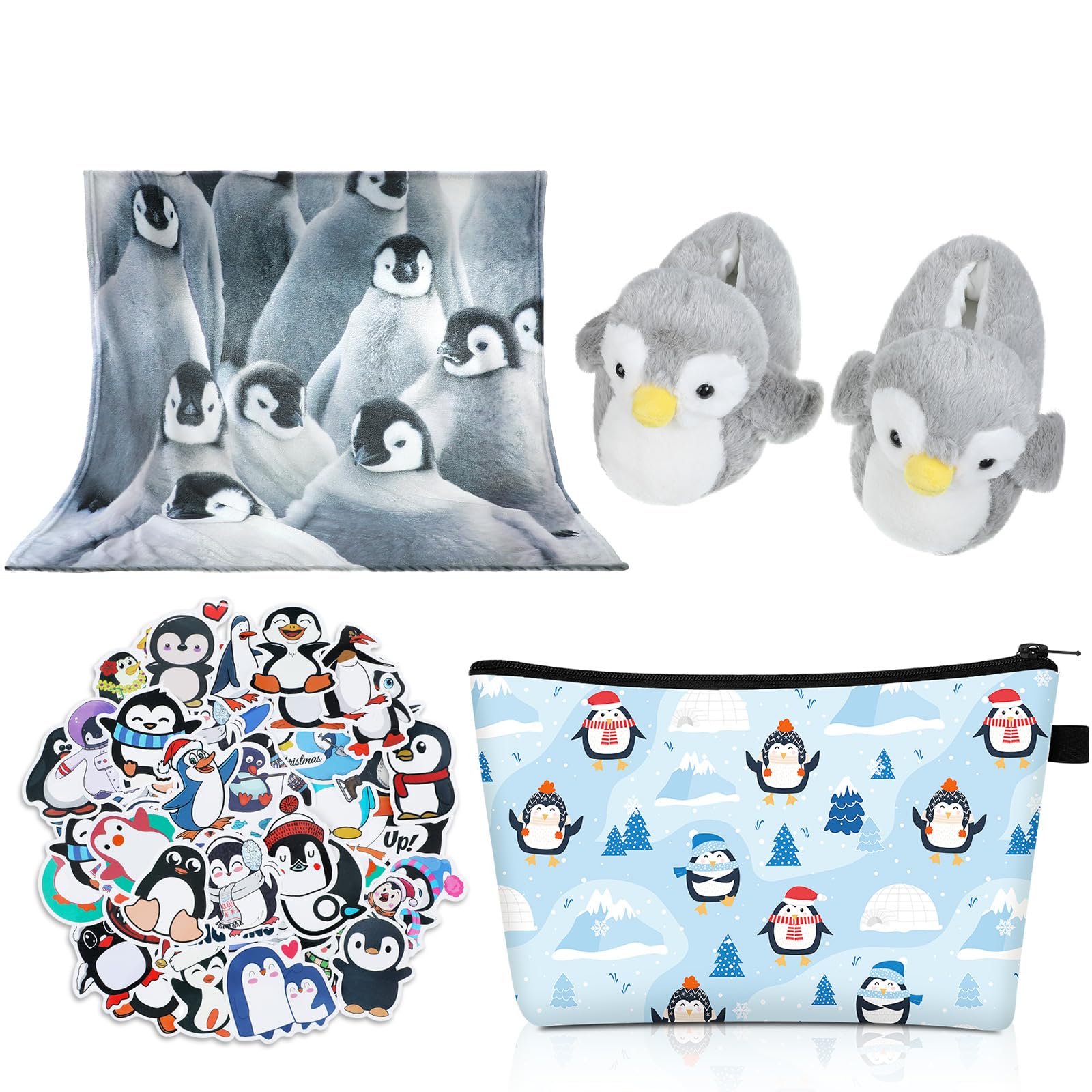 Amazon.com: Chuarry 4 Pieces Penguin Gift Set Fluffy Penguin Throw ...