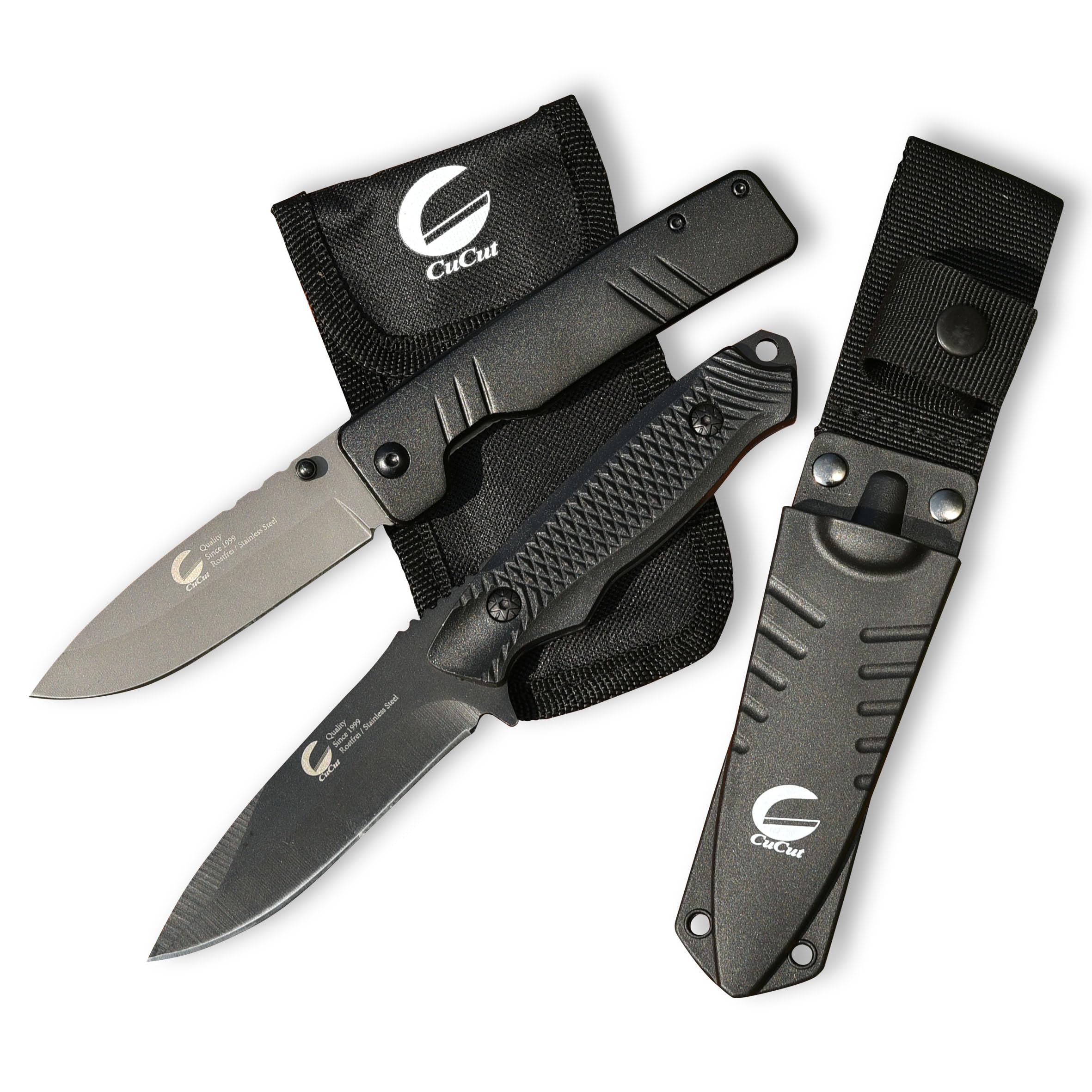 Snapklik.com : CucCut Survival Knife 2 Pack, 3.7-Inch Fixed Blade Knife