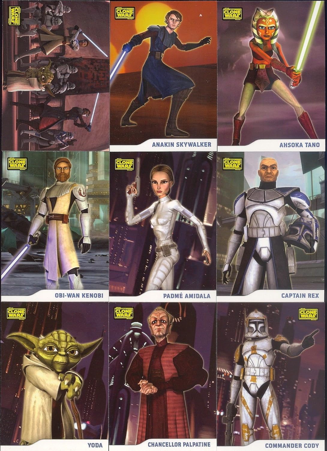 STAR WARS THE CLONE WARS ANIMATED MOVIE 2008 TOPPS COMPLETE BASE CARD ...