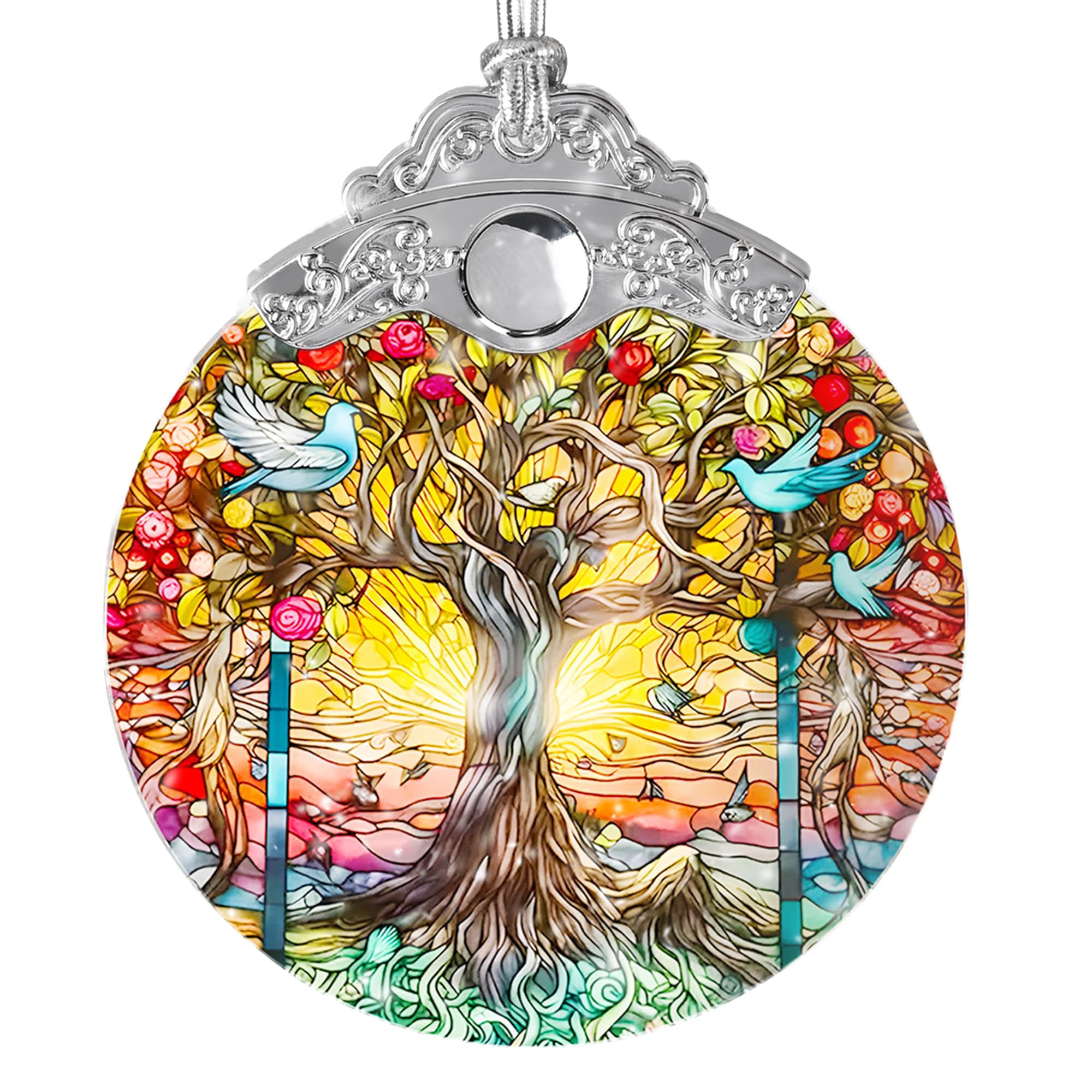 Amazon.com: Tree of Life Suncatcher, Jocidea Stained Glass Hanging ...