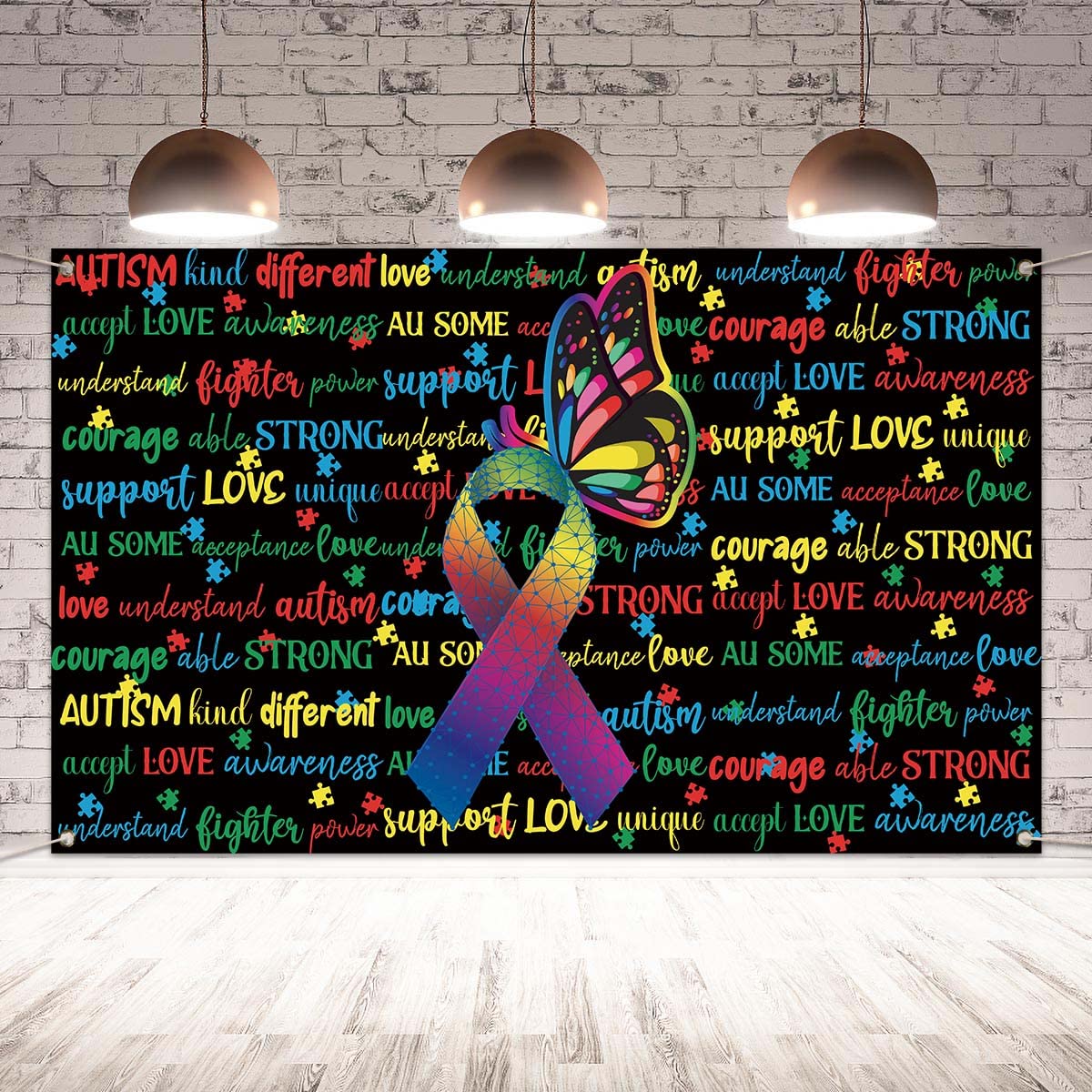 Snapklik.com : Autism Awareness Photo Backdrop Autism Awareness Ribbon ...