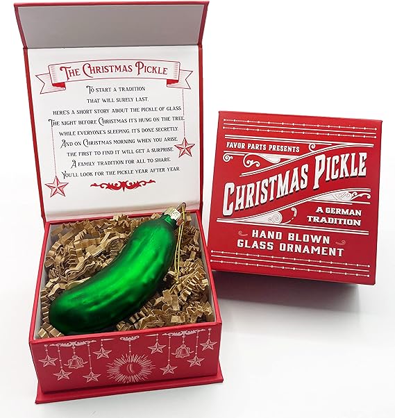 Amazon.com: German Christmas Pickle Ornament Tradition Decor - Green ...
