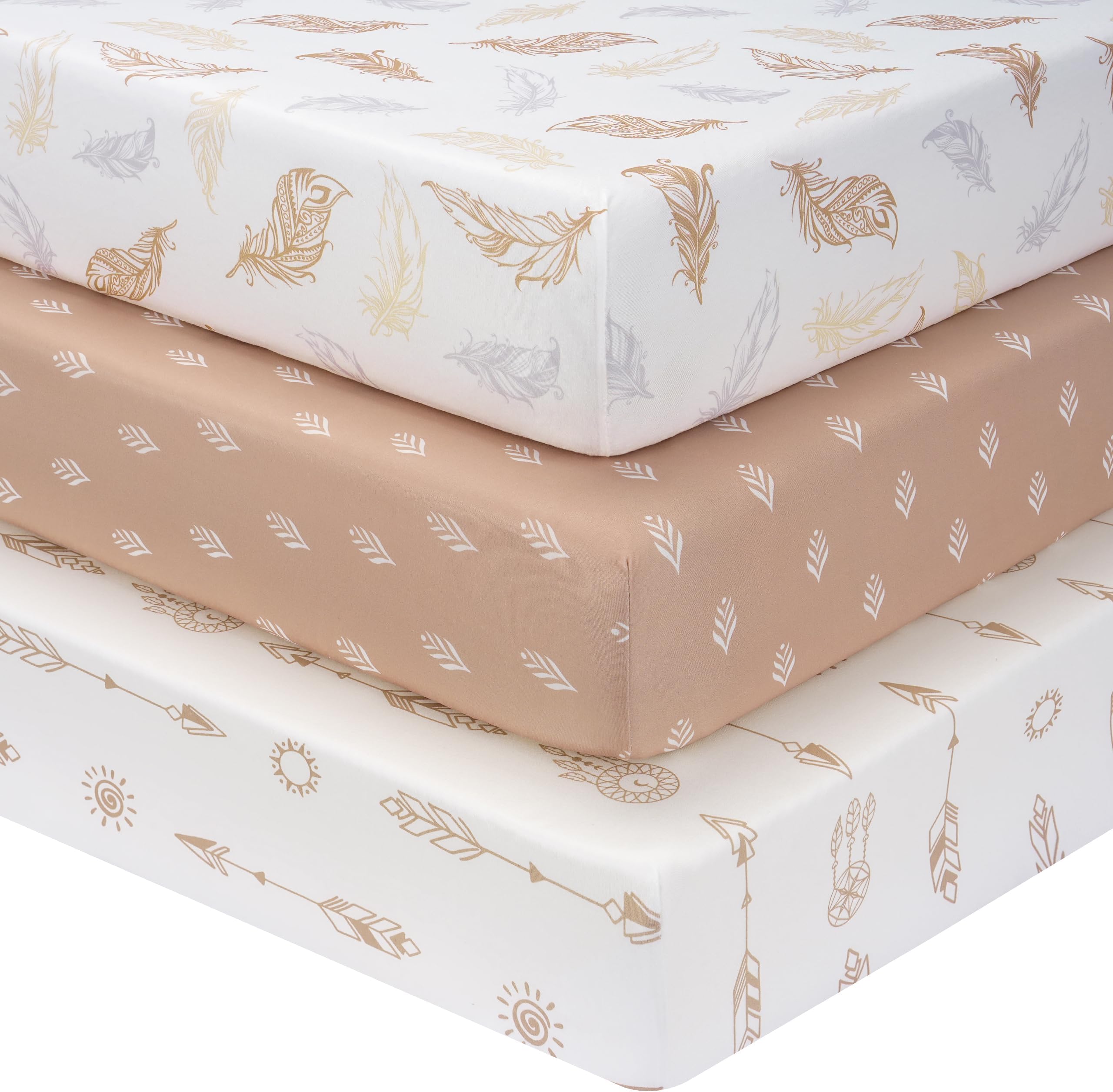 Amazon.com: PHF 3 Pack Soft Mini Crib Sheets, Rose Floral Silky Pack N ...