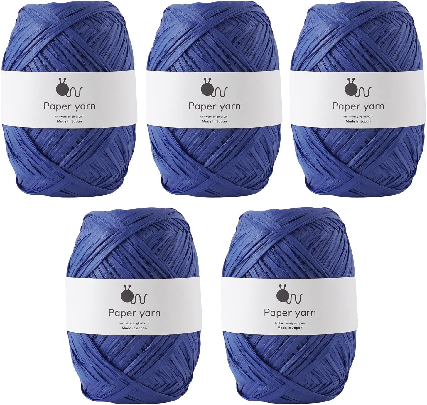 Amazon.com: 原ウール Knitworm Paper Yarn 5 Ball Set Bulky 30g (84 Yards ...