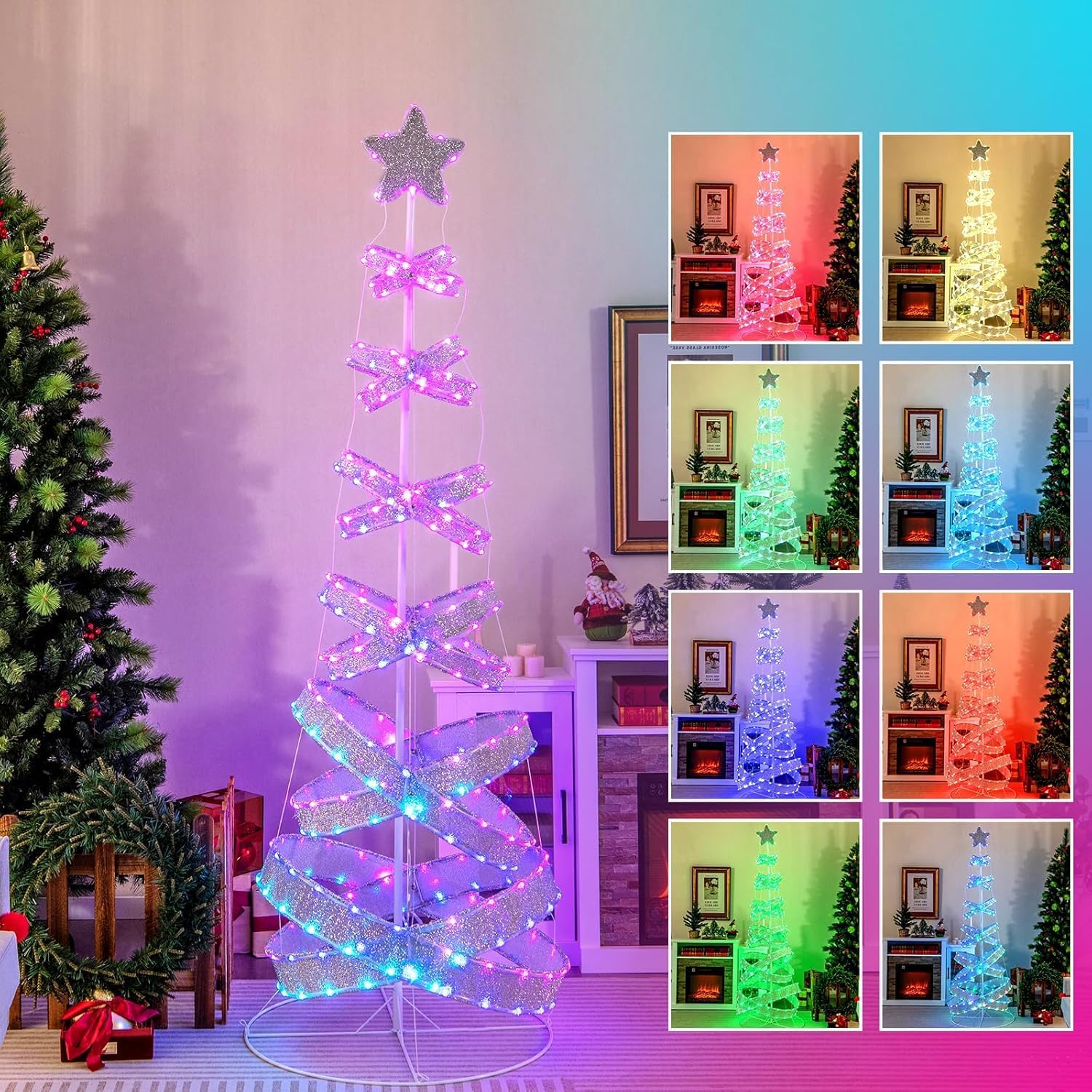 Snowtime Christmas 1.85m Maypole Tree 560 Flashing Wire Lights : Amazon ...