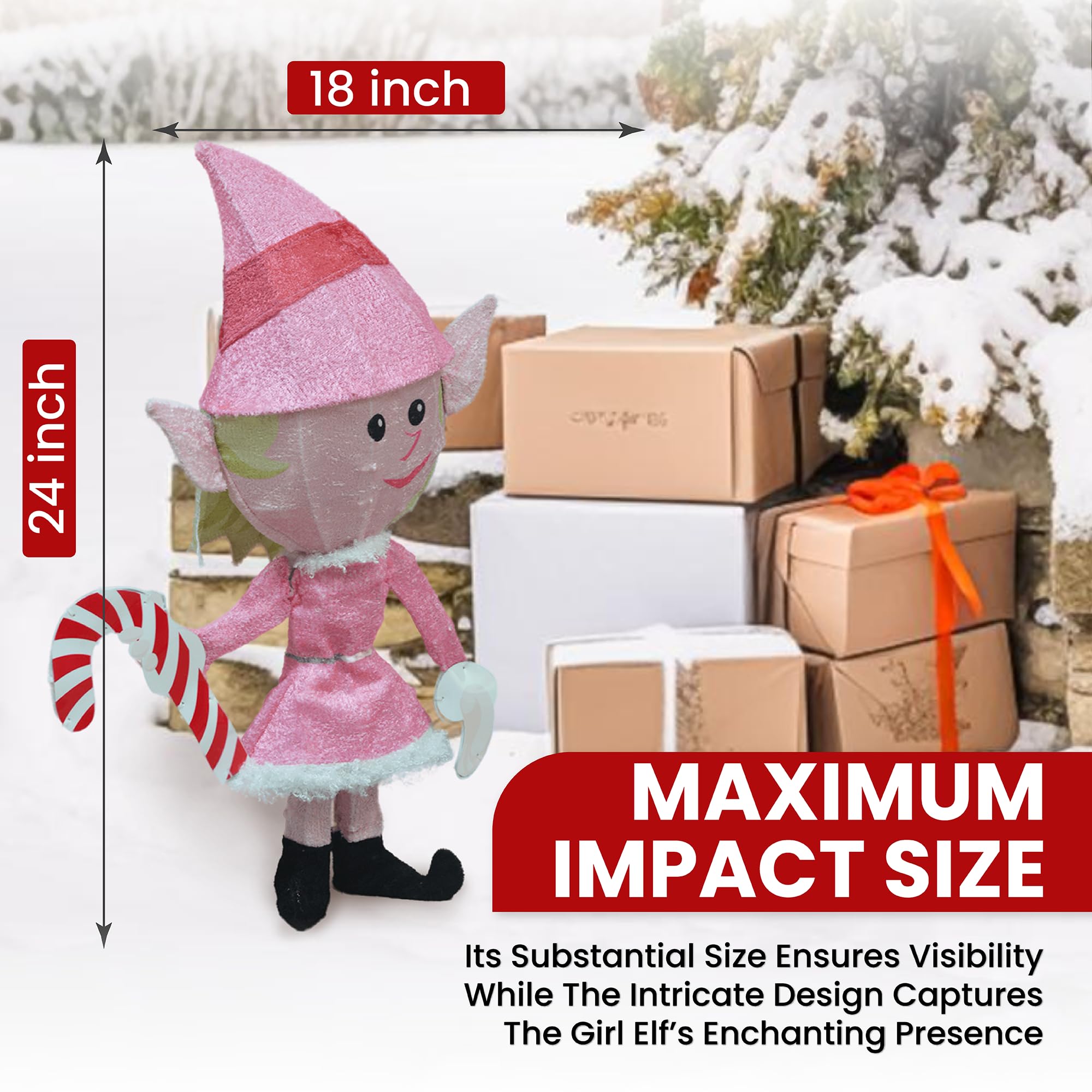 Snapklik.com : ProductWorks 24" Girl Elf Outdoor Rudolph Christmas ...