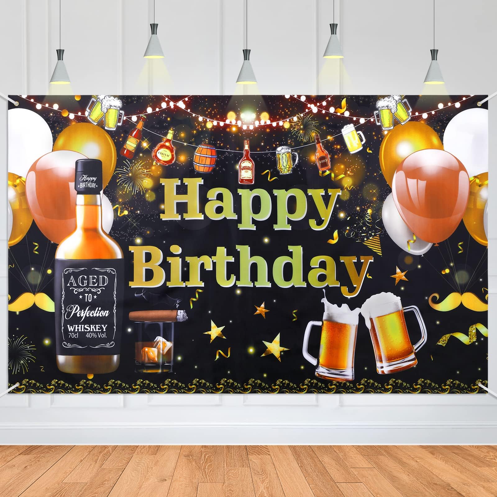 Amazon.com: Whisky Birthday Backdrop Banner Decor Black - Whisky Cheer ...