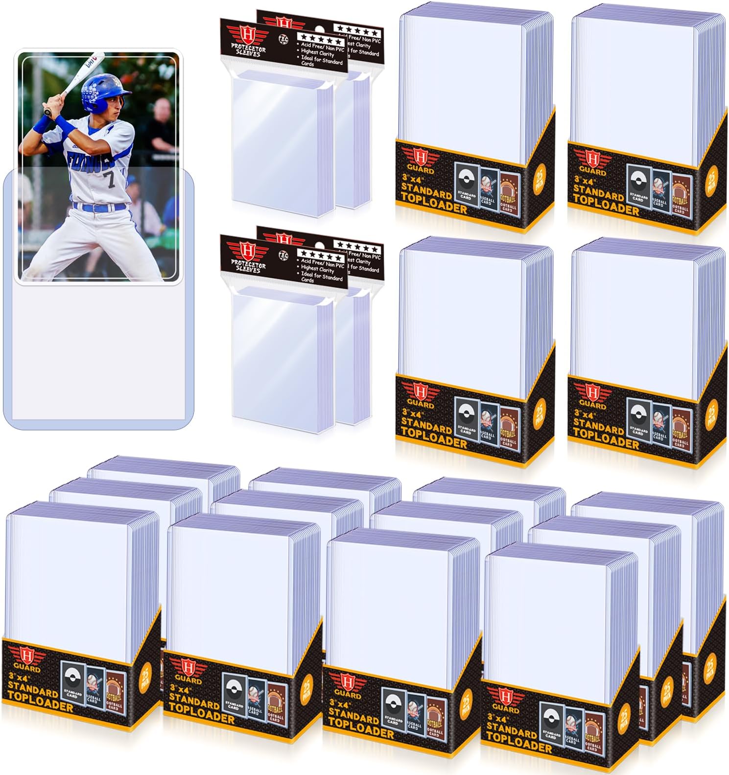 Amazon.com: 400 Count TopLoaders Card Sleeves and 400 Count Clear Soft ...
