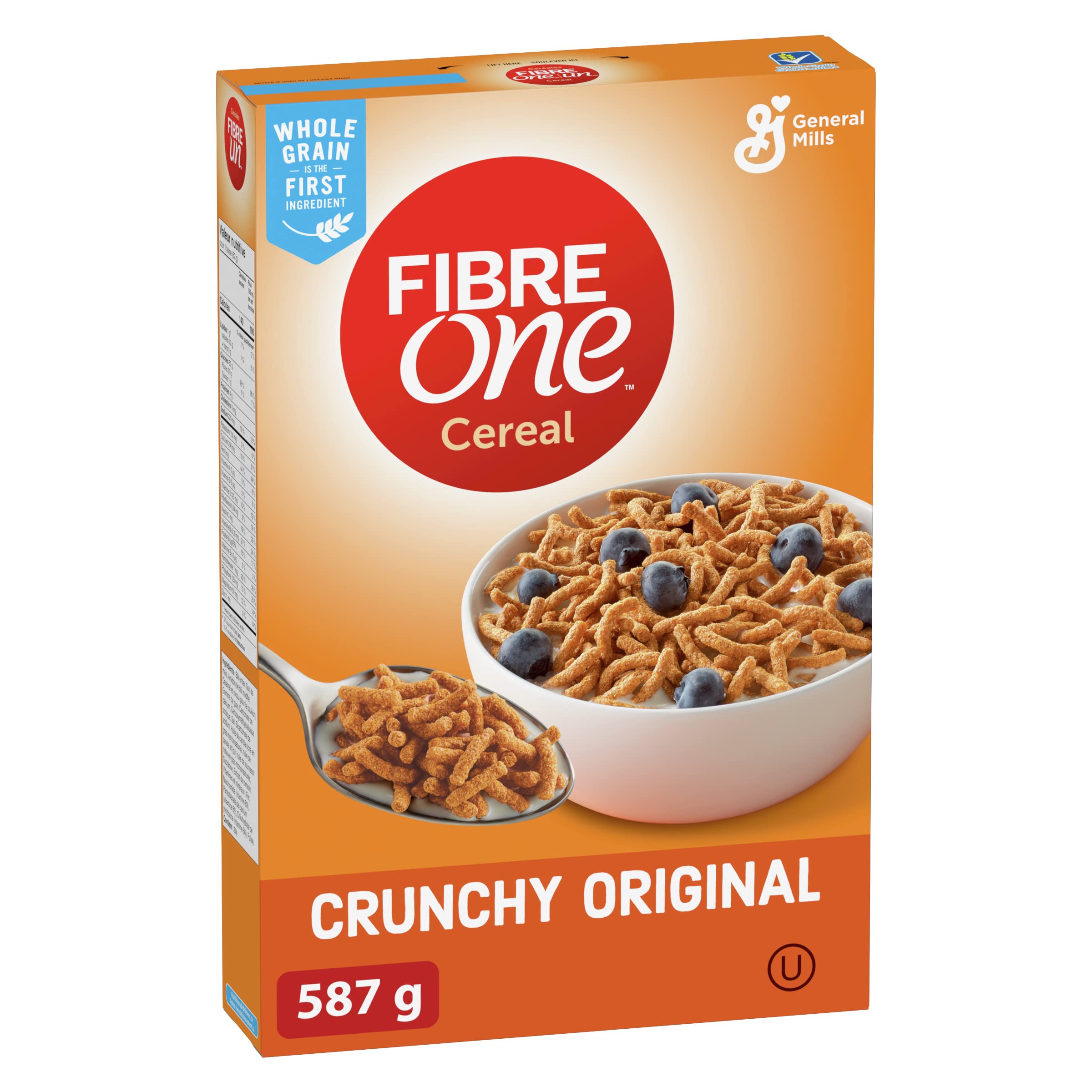 Fiber One Crunchy Original Cereal Box, Whole Grain is the First ...