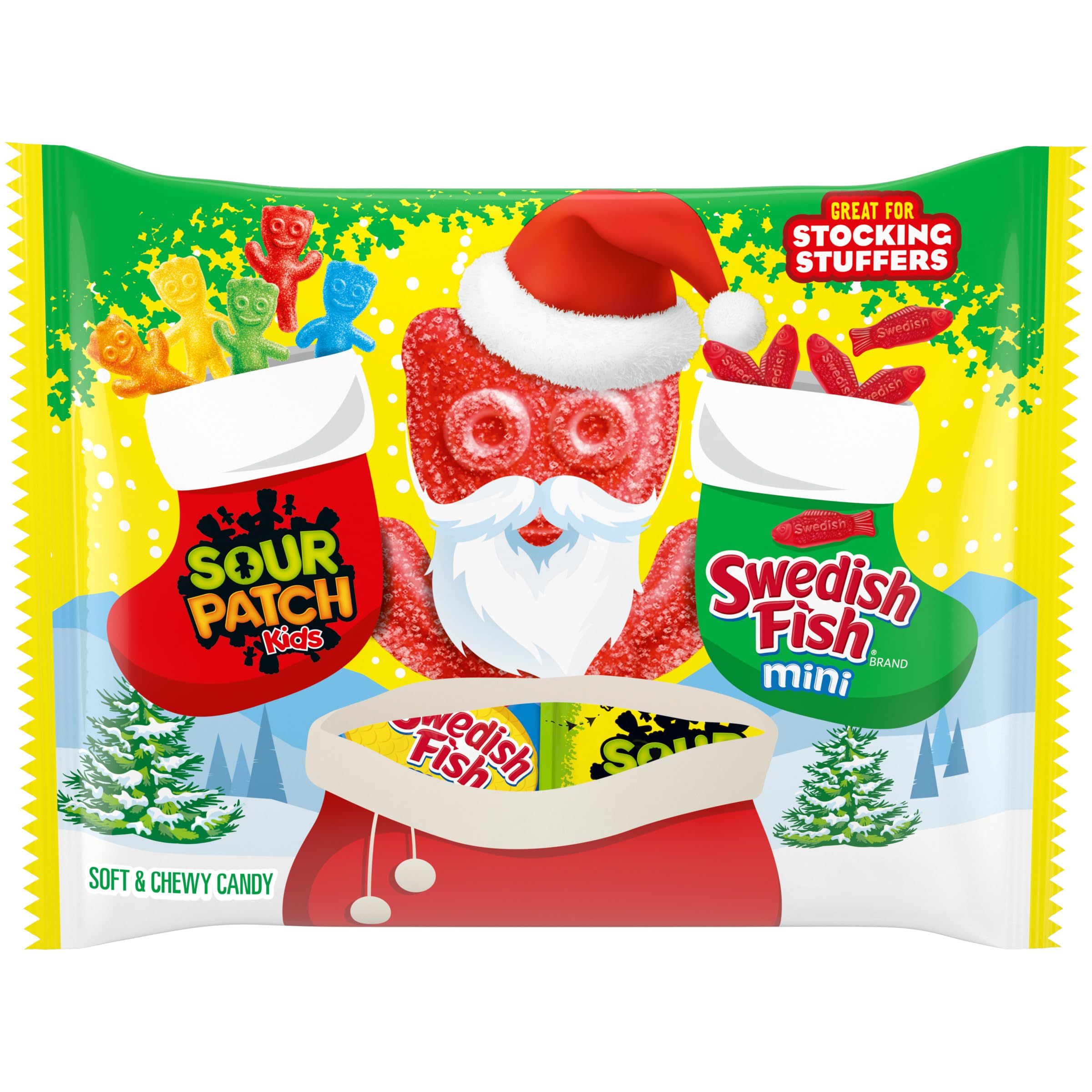 Amazon.com : SOUR PATCH KIDS and SWEDISH FISH Mini Holiday Candy ...