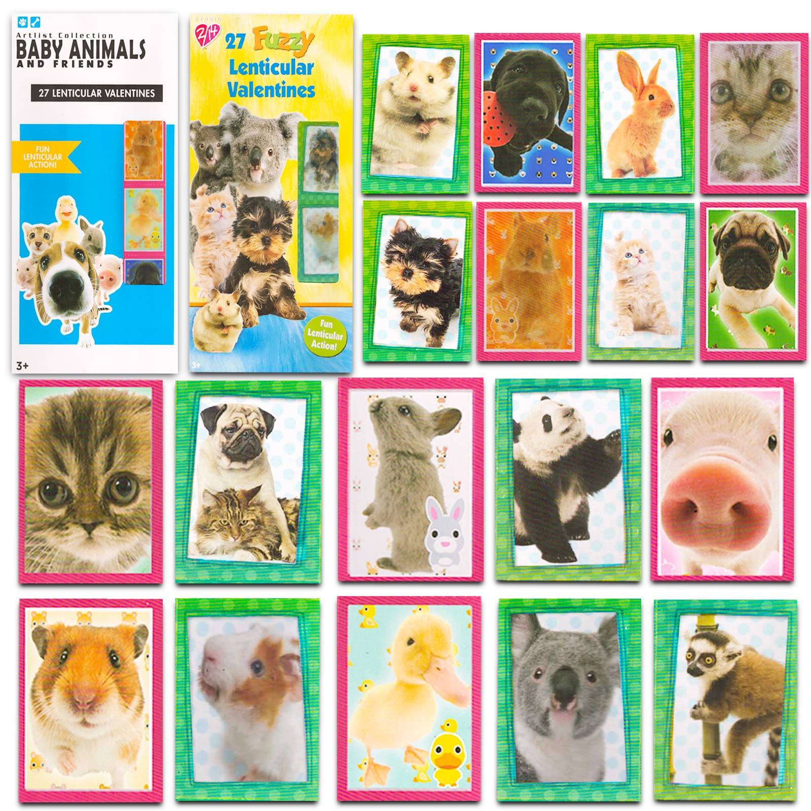 Baby Animal Valentines Day Cards For Kids Classmates 54 Pack ...