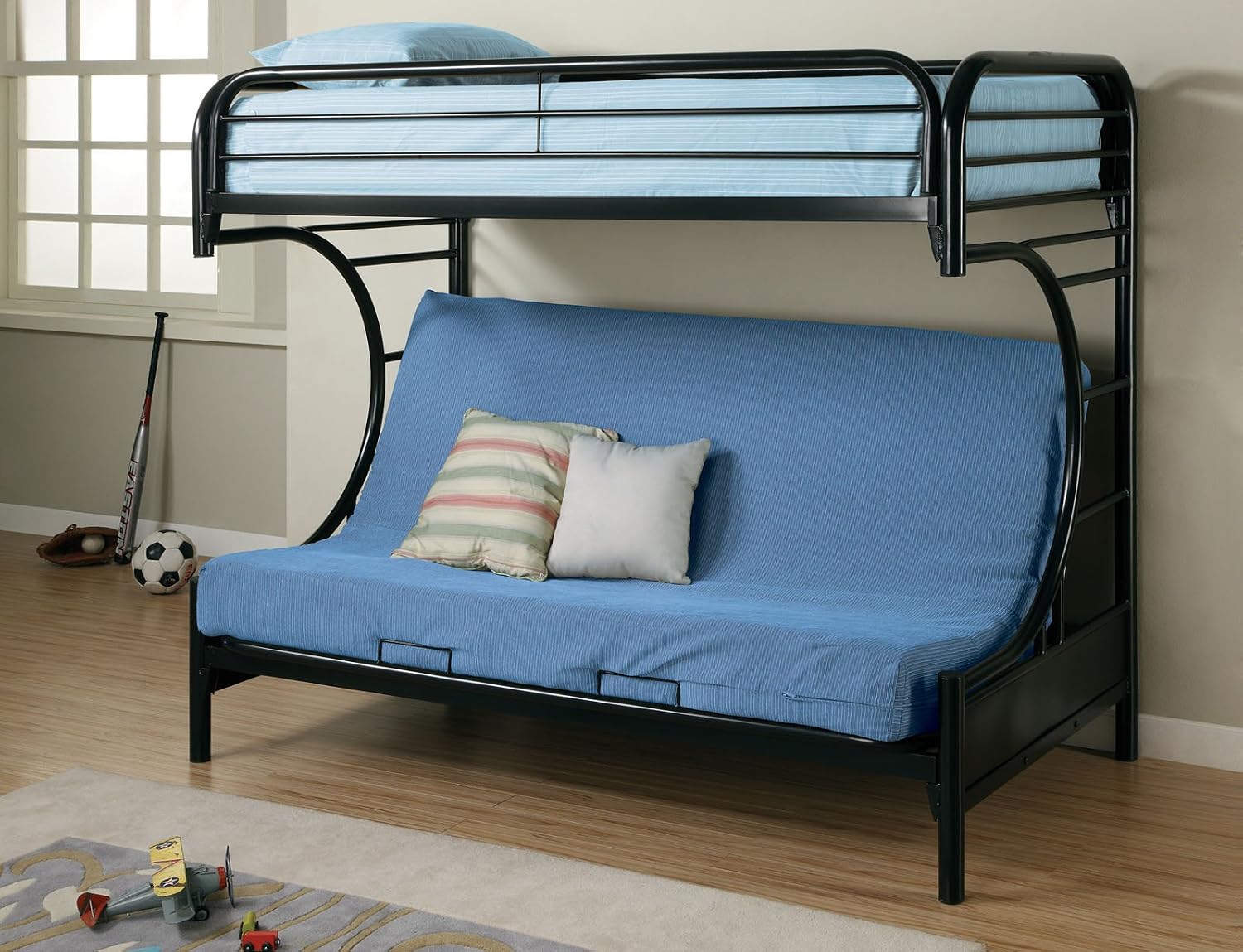 Amazon.com: Coaster Twin/Futon Bunk Bed, High Gloss Black : Home & Kitchen