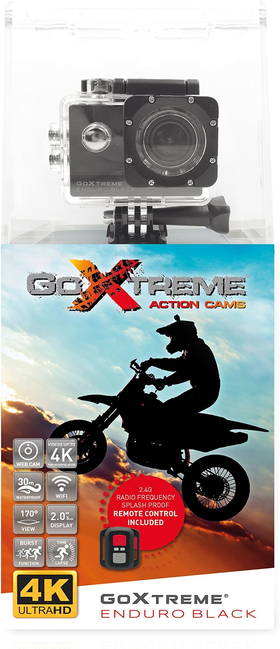 Easypix GoXtreme Enduro Black Action Camera 4 K, Real 2,7 K at 30fps ...