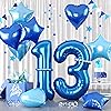 Amazon.com: 13th Birthday Party Decorations for Boys - Blue Number 13 ...