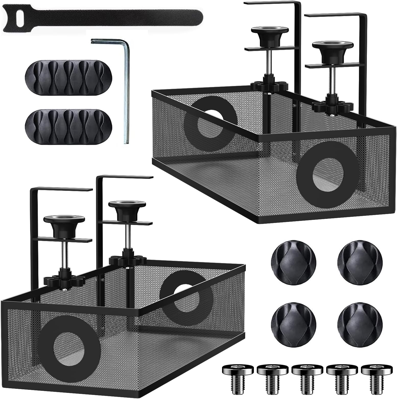Amazon.com: Under Desk Cable Management Box Tray Under Desk Wire ...