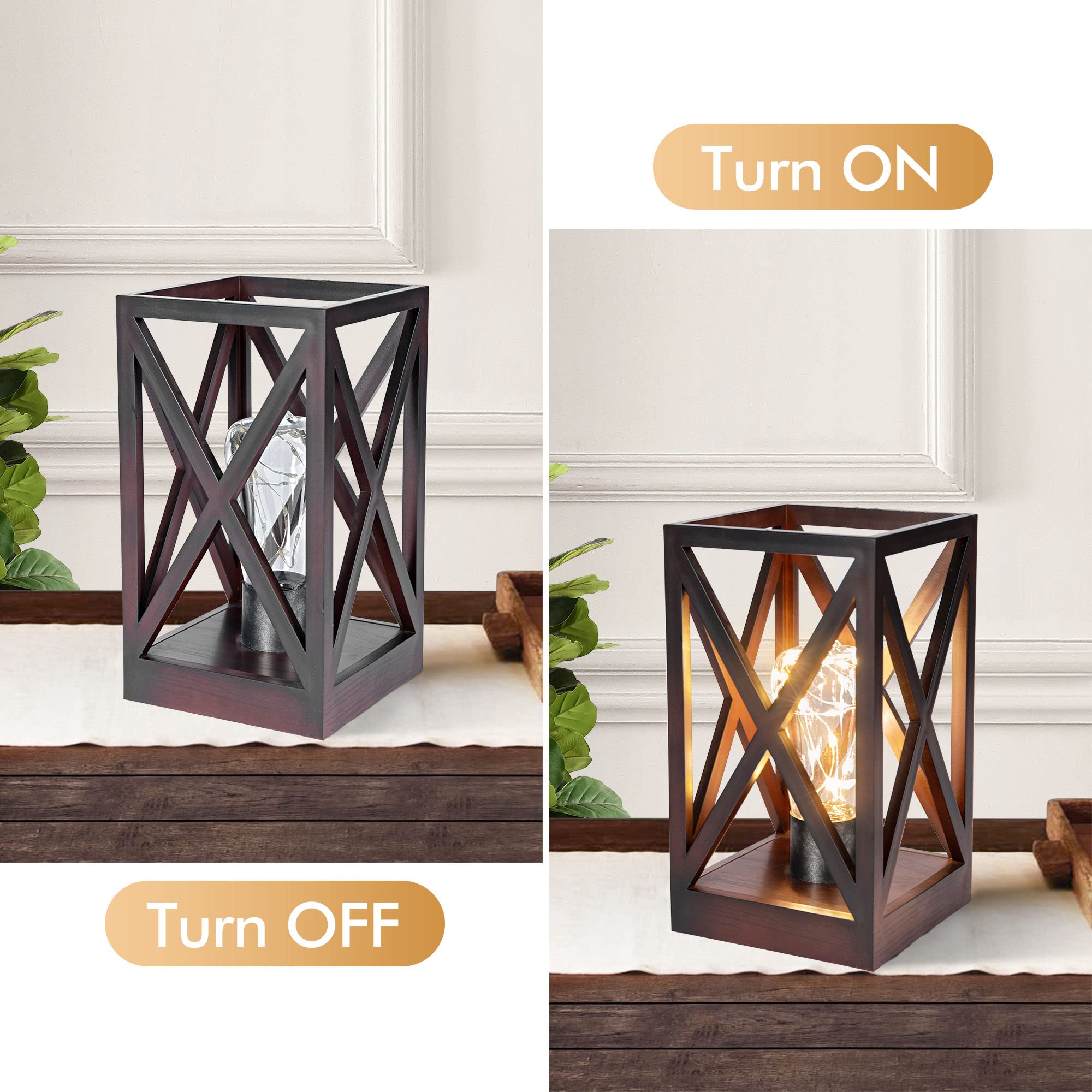 Snapklik.com : 2 Pack Retro Battery Powered Table Lamps, Battery ...