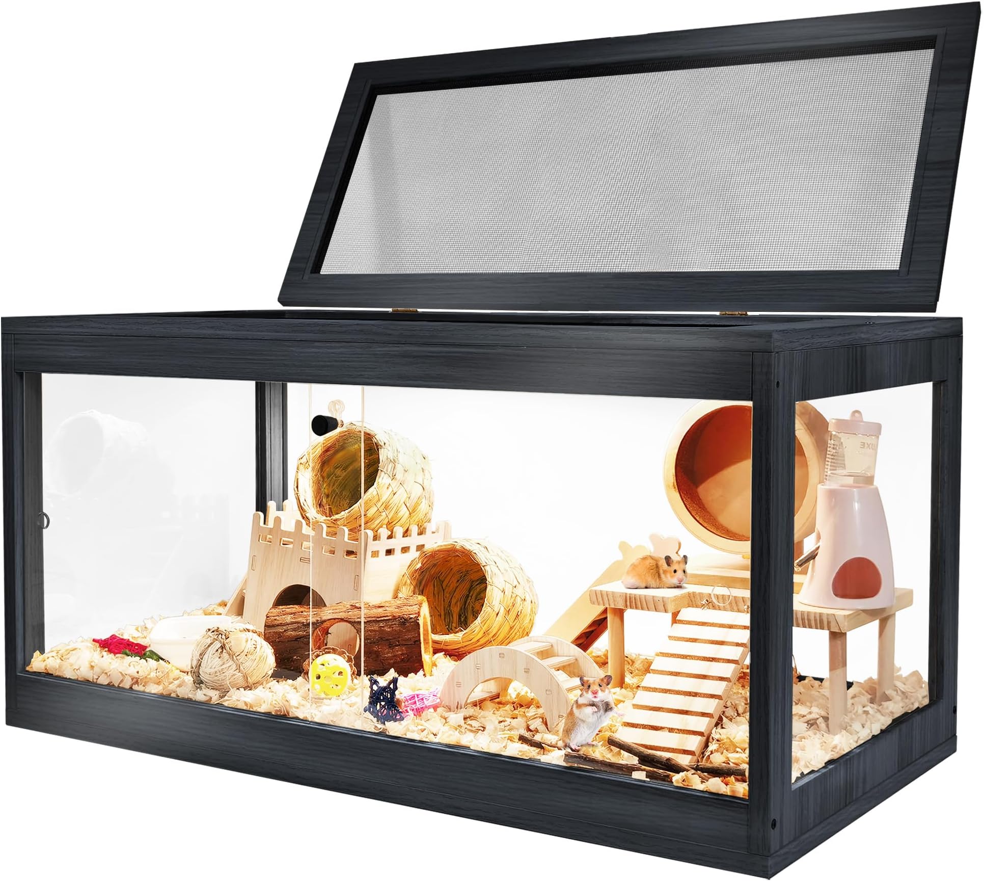 Amazon.com : Prolee Hamster Cage Wooden 40 Inch Mice and Rat Habitat ...