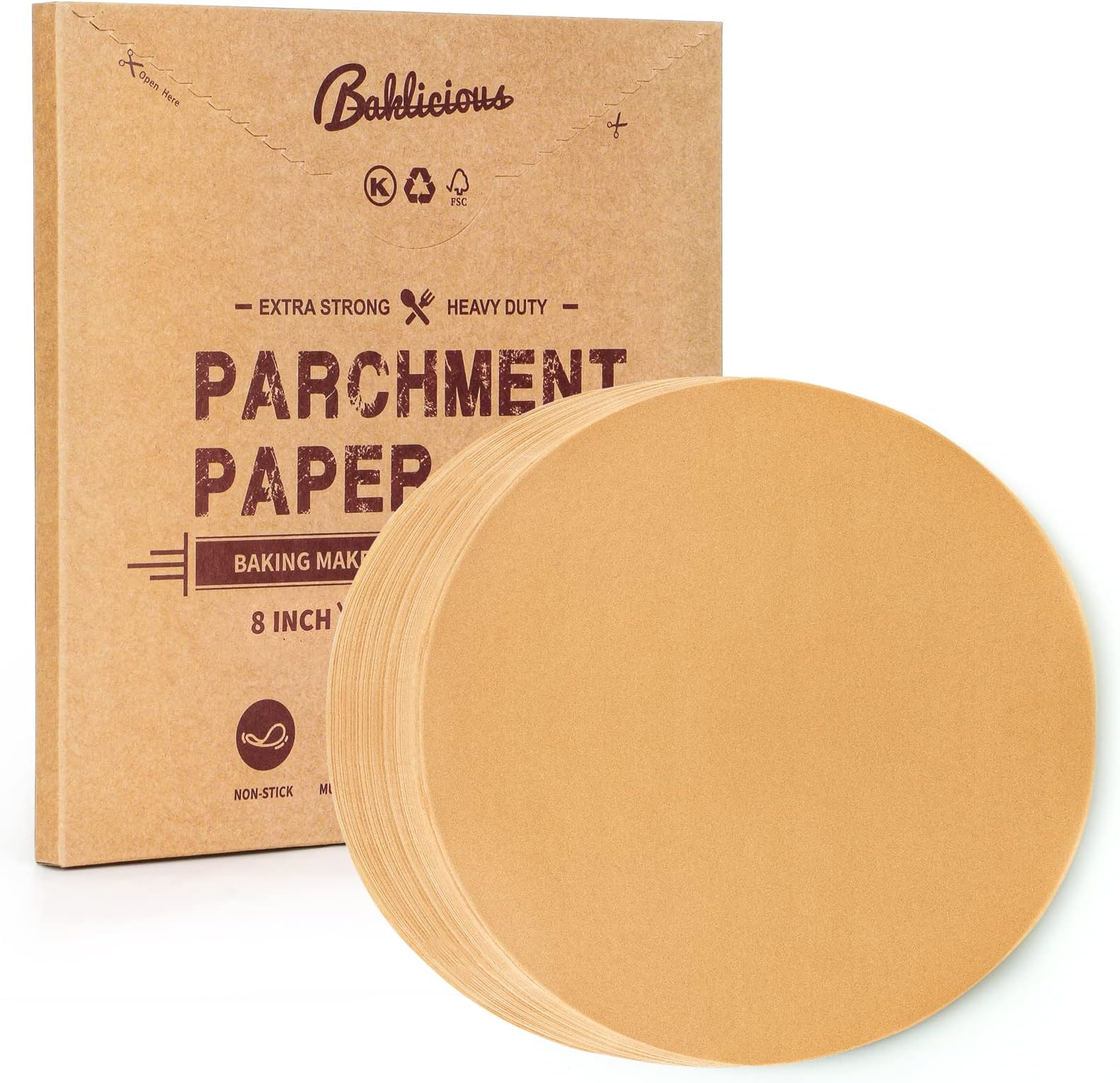 Amazon.com: Parchment Paper Rounds, Set of 200, Non Stick 8 Inch Baking ...