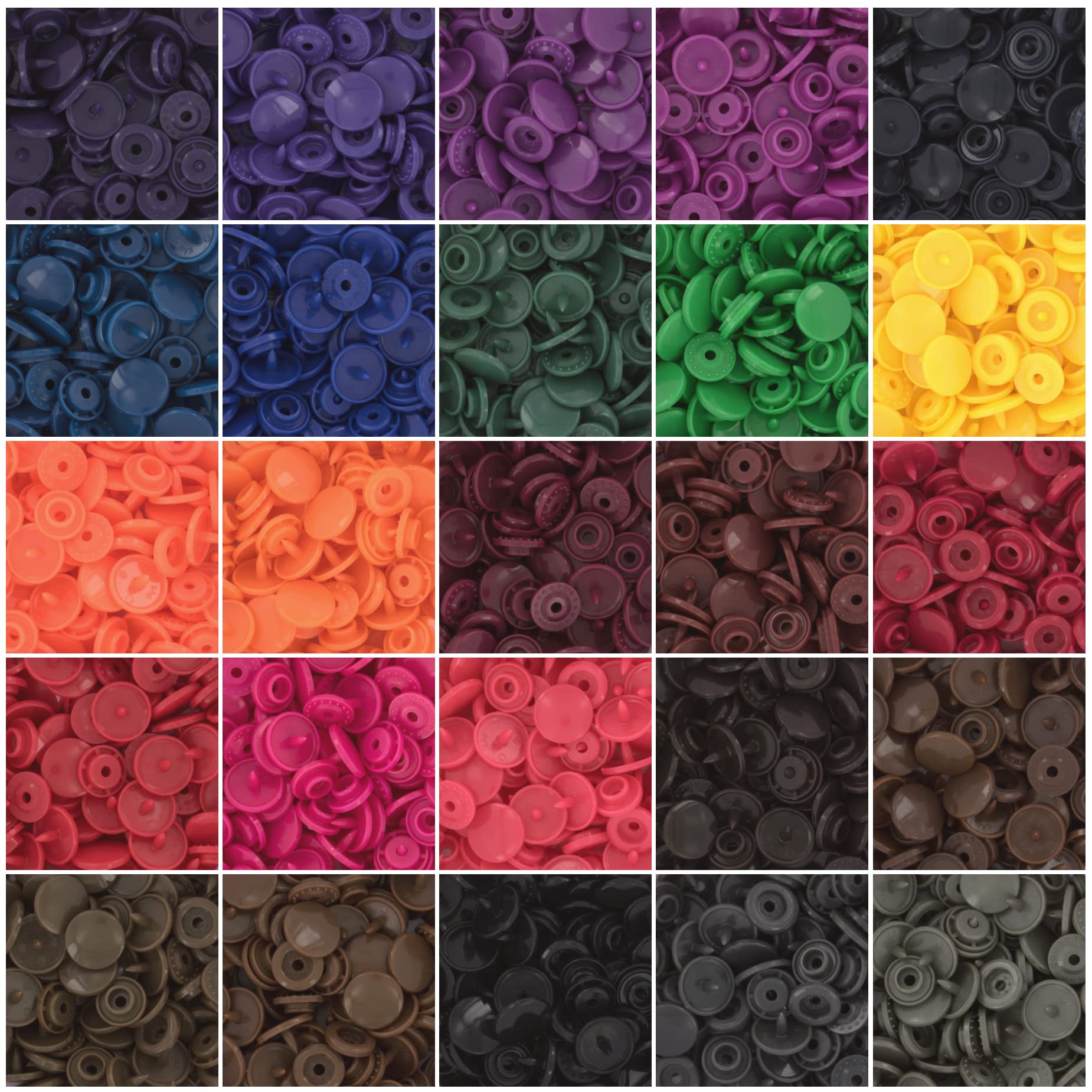 Amazon.com: 250 Sets (25 Colors) KAM Snaps Darks Combo Pack - I Like ...