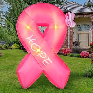 Amazon.com: Glimin 6 Ft Breast Cancer Awareness Inflatable Outdoor ...