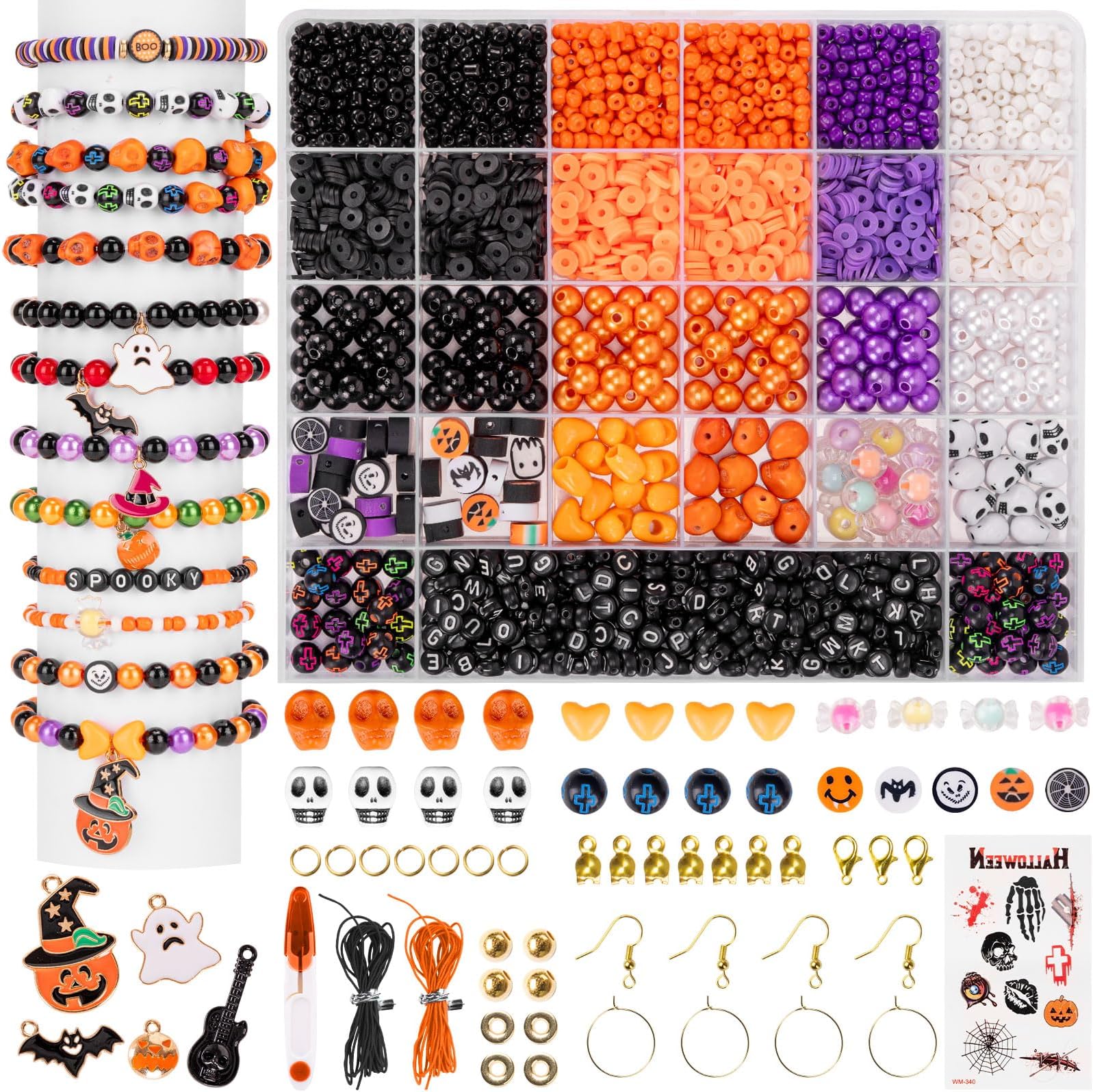 Amazon.com: Goldwise Halloween Friendship Bracelet Kit for Kids,1 Box ...