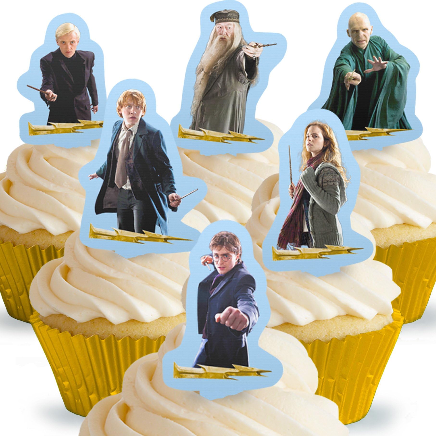 12 x PRE-CUT Harry Potter Stand Up Edible Cake Toppers : Amazon.co.uk ...