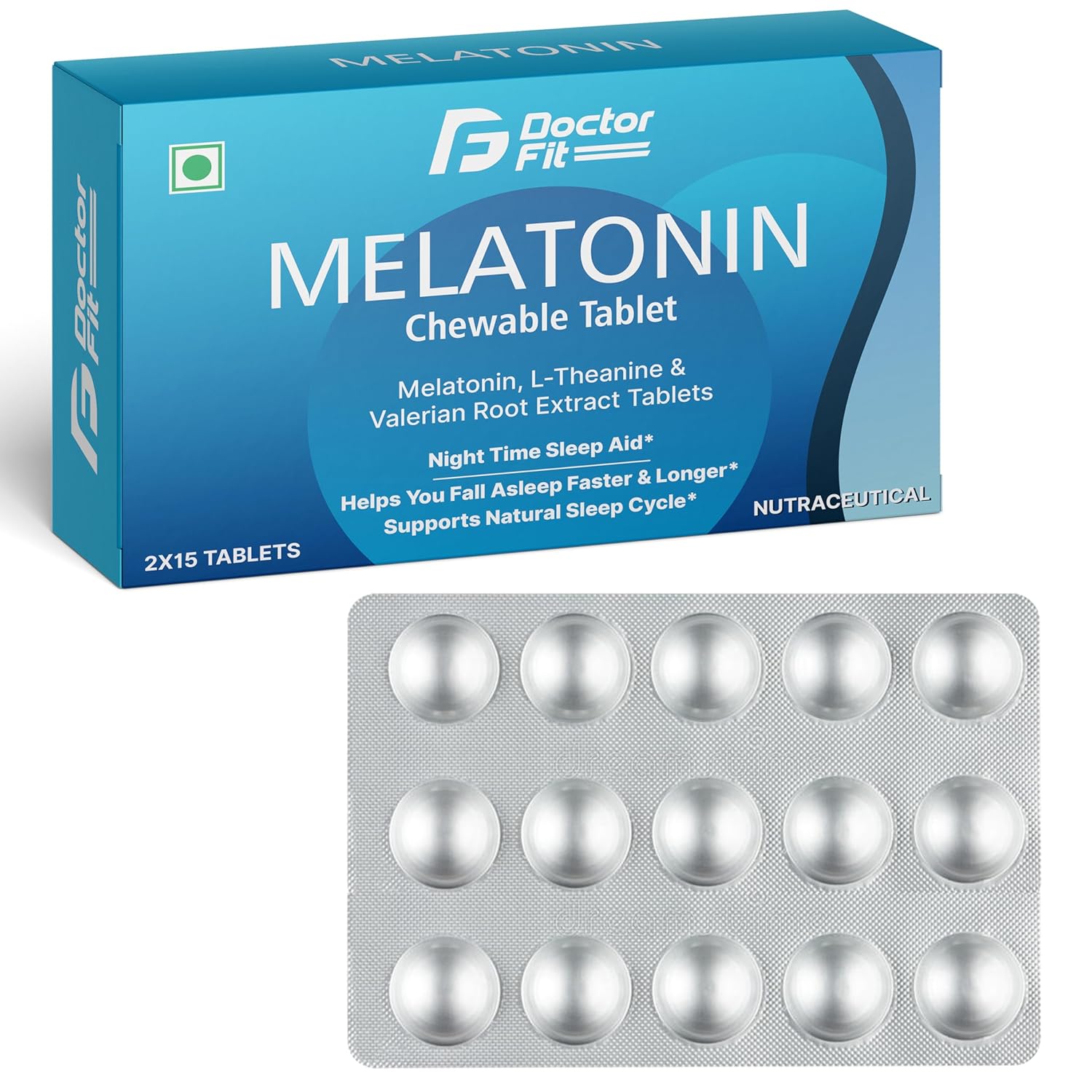 Melatonin 5mg Chewable Tablets with L-Theanine & Valerian Root Extract ...