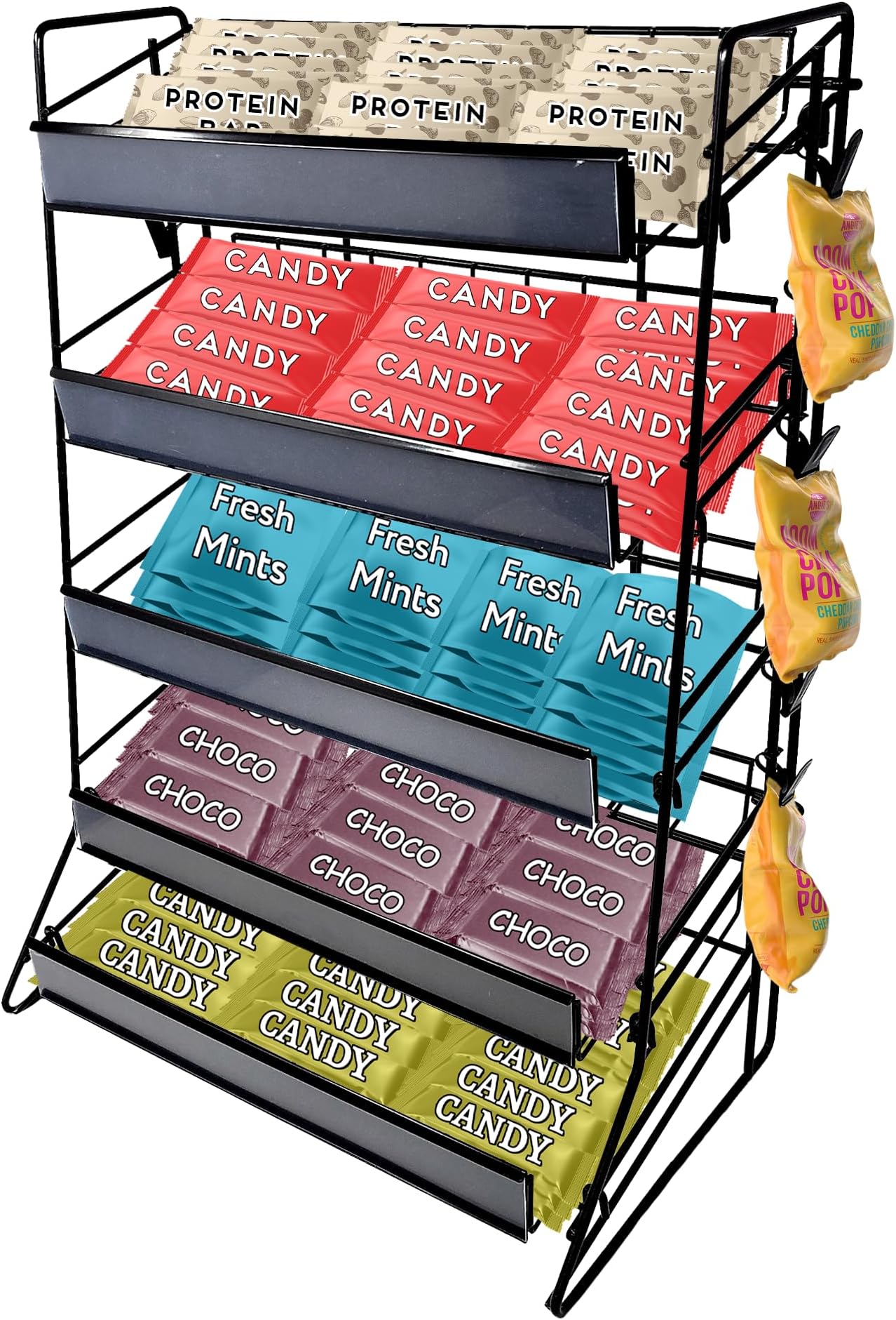 Amazon.com: STORE FIXTURES DIRECT Countertop Candy Display Rack, Black ...