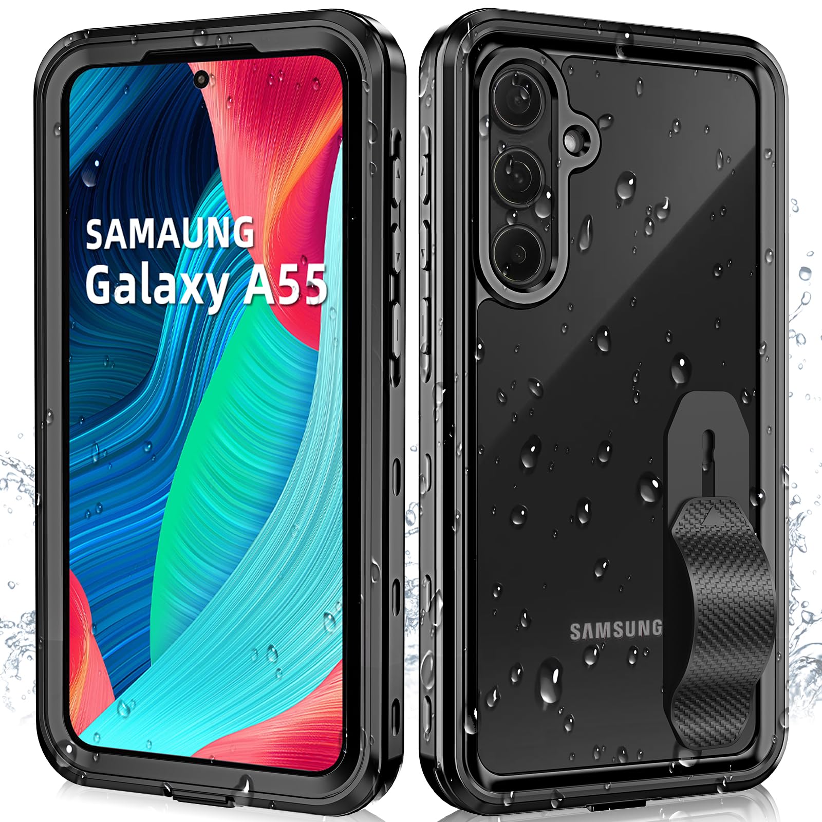 Amazon.com: for Samsung Galaxy A55 5G Waterproof Case with Built-in ...