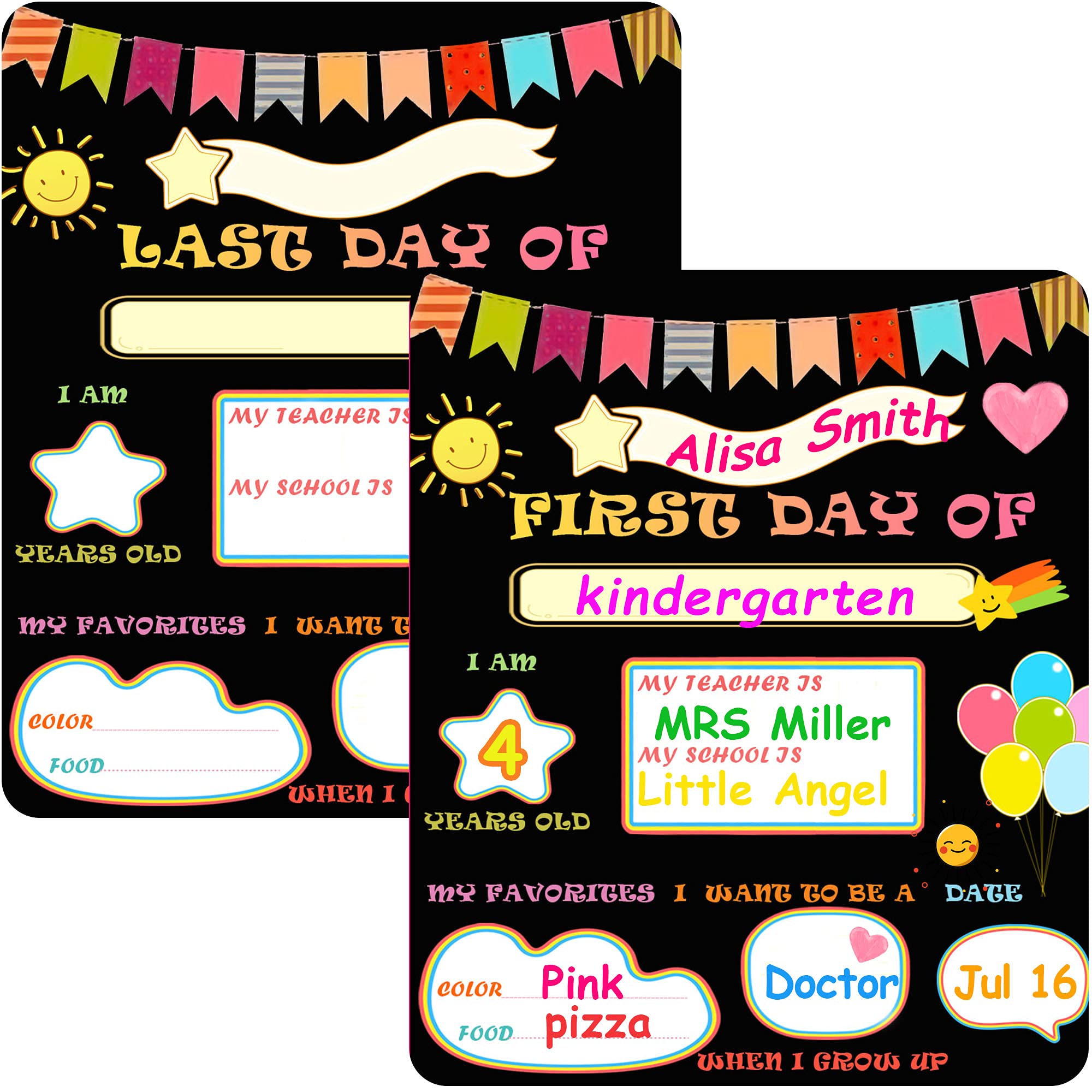 Buy First Day of School Board - 12” X 10” Double Sided My First and ...