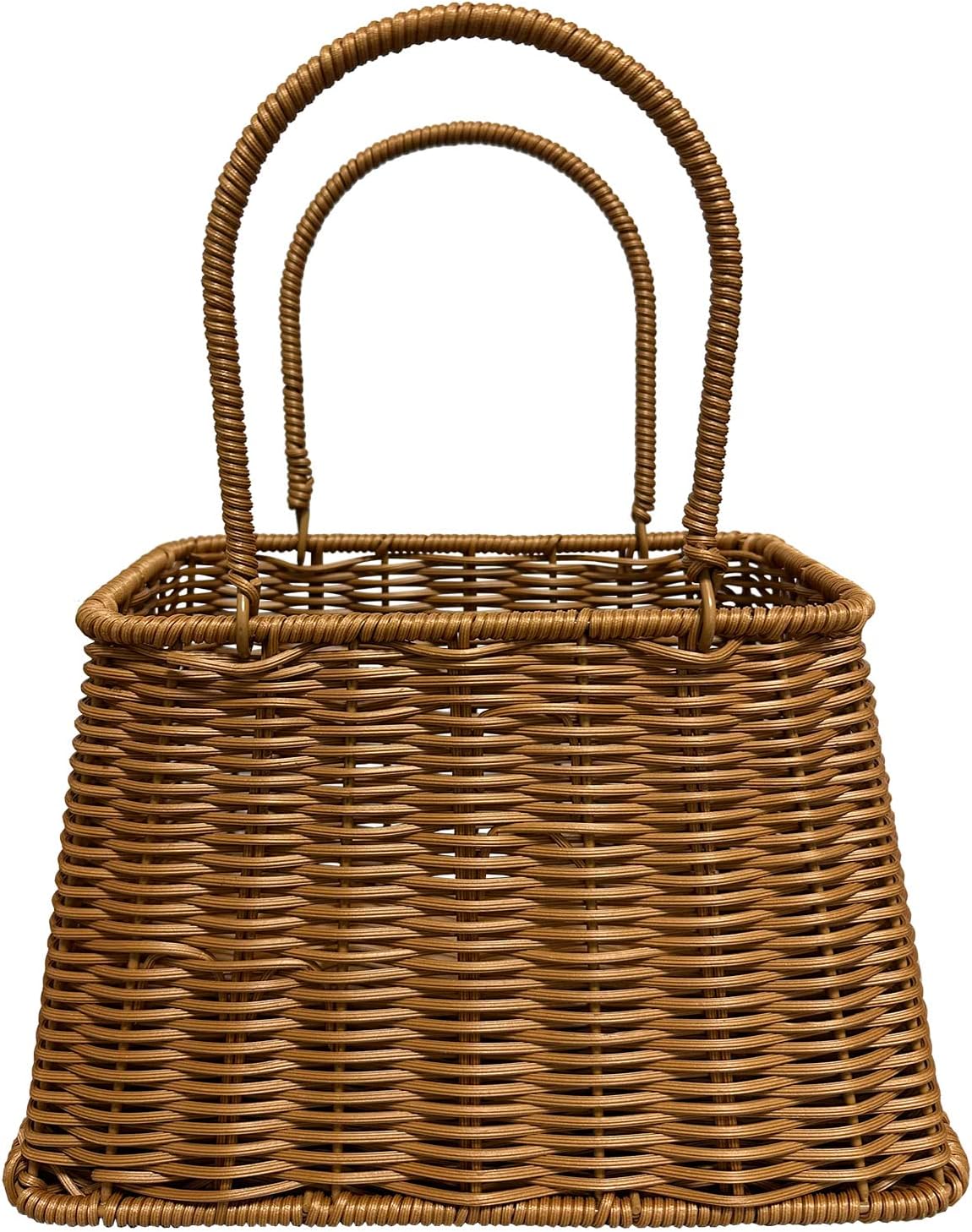 Amazon.com: Plastic Imitation Rattan Basket, Rustic Imitation Rattan ...