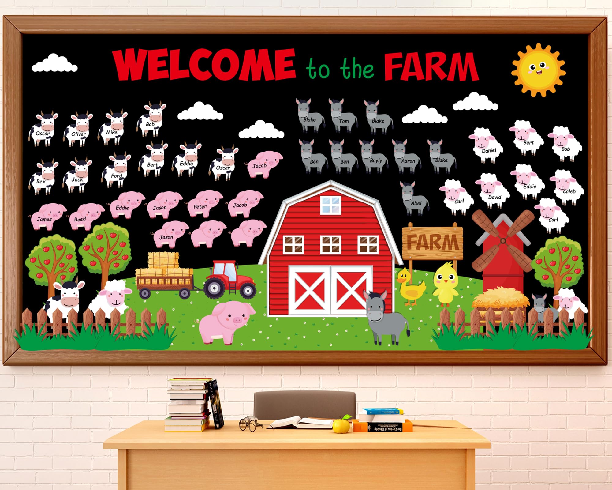 Snapklik.com : Welcome To The Farm Bulletin Board Set Farm Animals ...