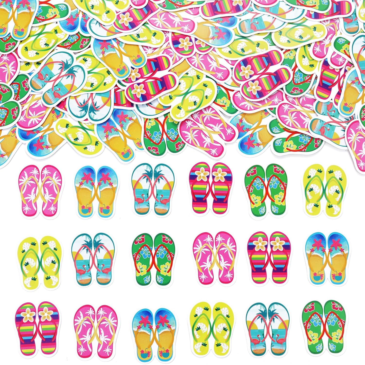 Amazon.com: Balterever Flip Flop Party Decorations 200pcs Colorful Flip ...