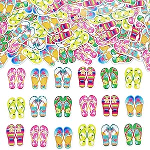 Amazon.com: Balterever Flip Flop Party Decorations 200pcs Colorful Flip ...