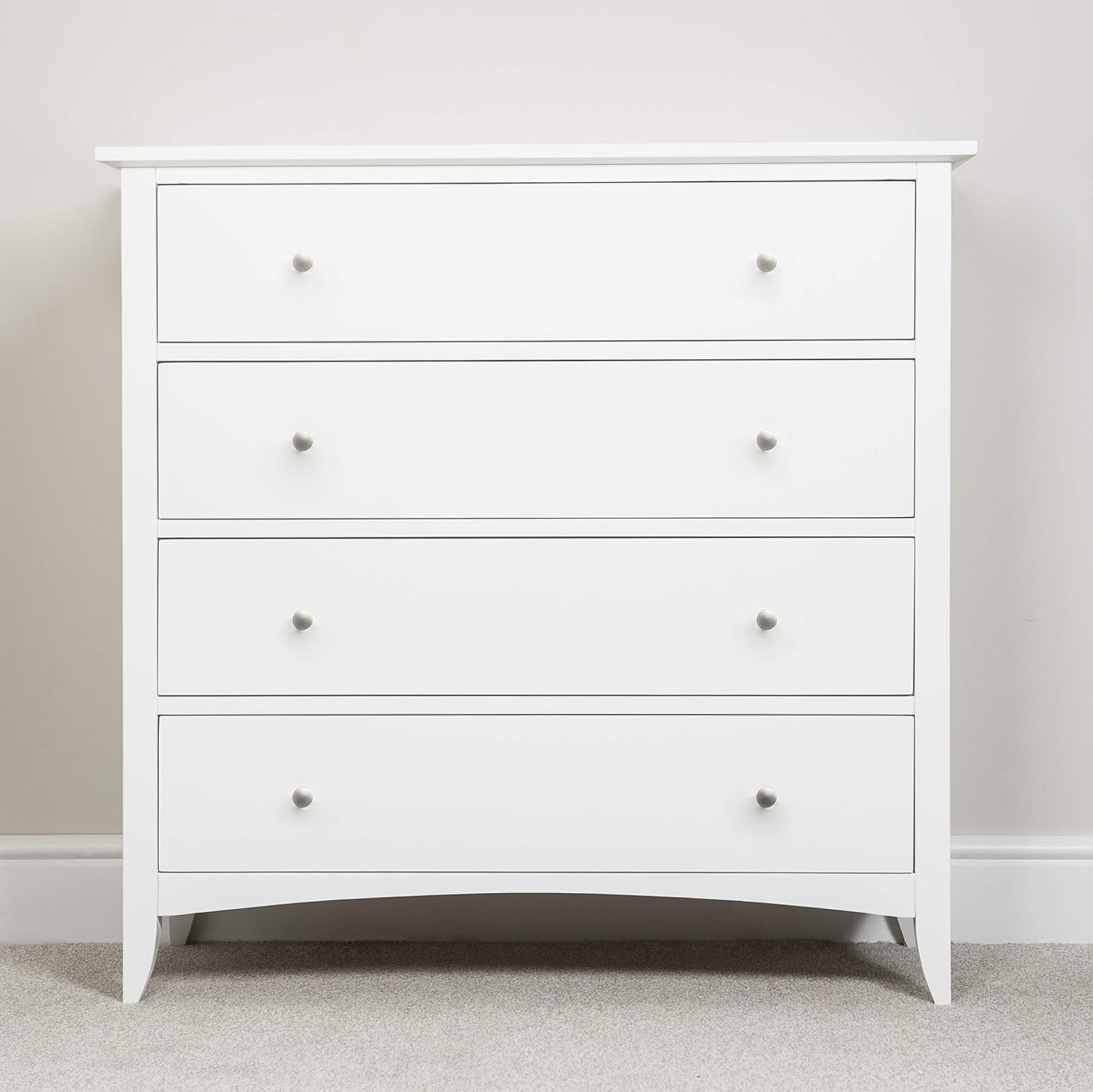 Edward Hopper White 4 Drawer Chest with dovetail joints and metal ...