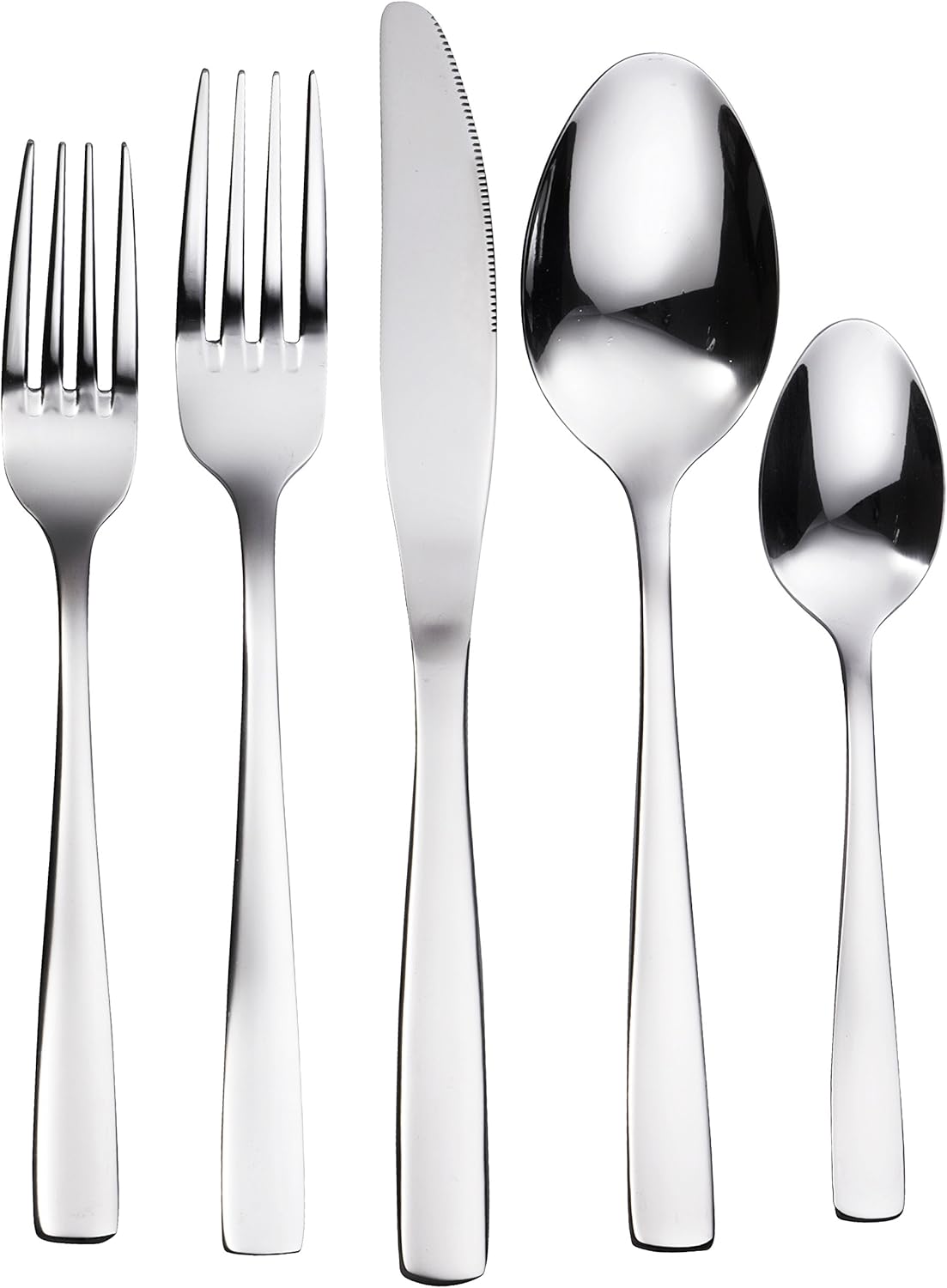 Amazon.com | Bruntmor - Everyday Silverware Utensils 20 Piece Mirror ...