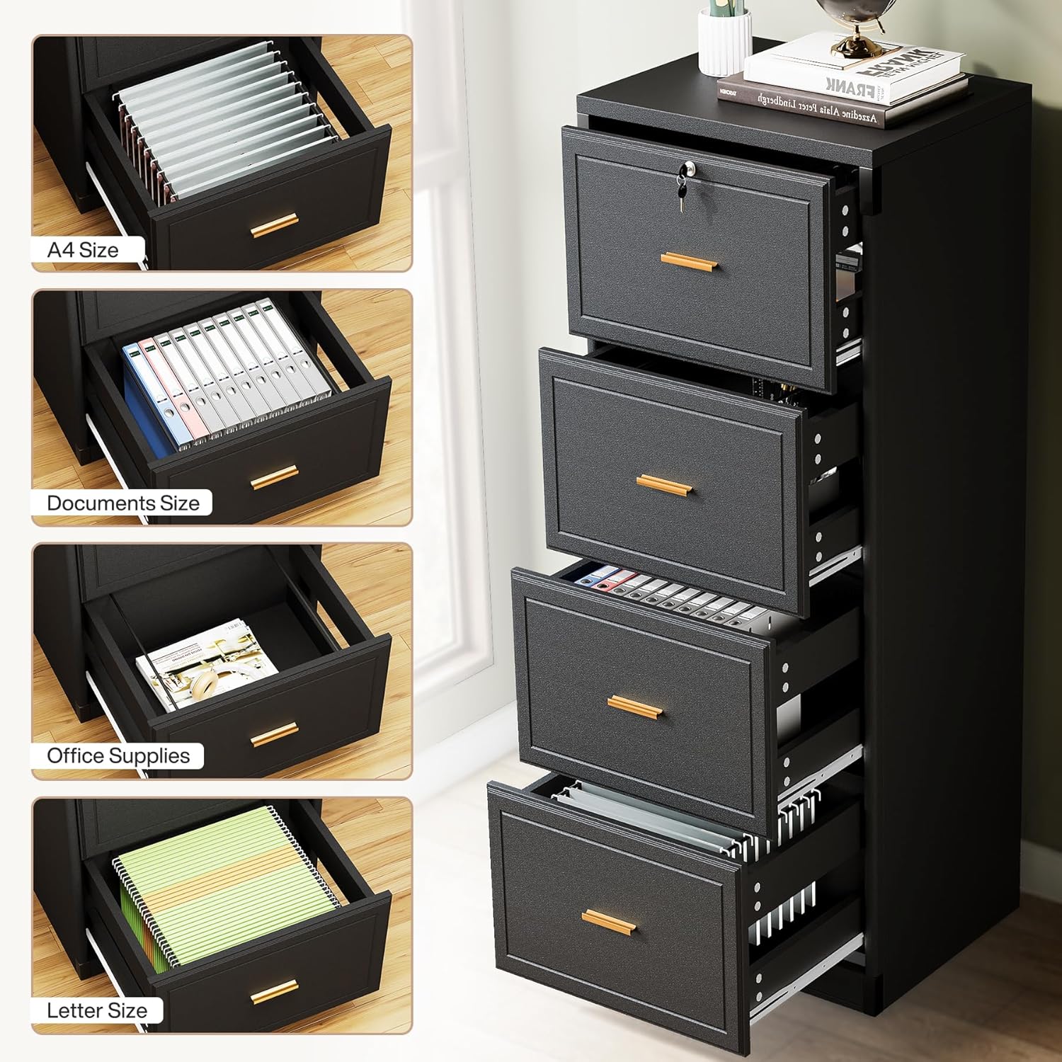 Tribesigns 4 Drawer File Cabinet with Lock, Locked Philippines | Ubuy