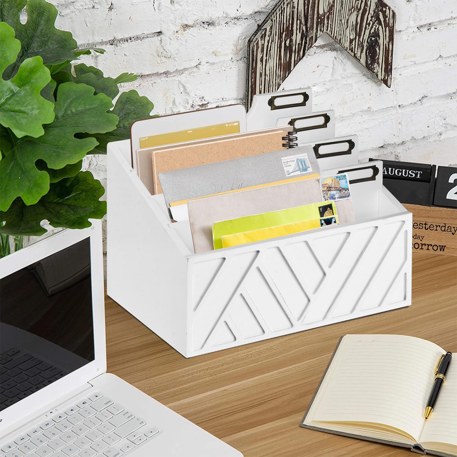 Snapklik.com : Rustic Mail Organizer Letter Sorter For Counter, Mail ...