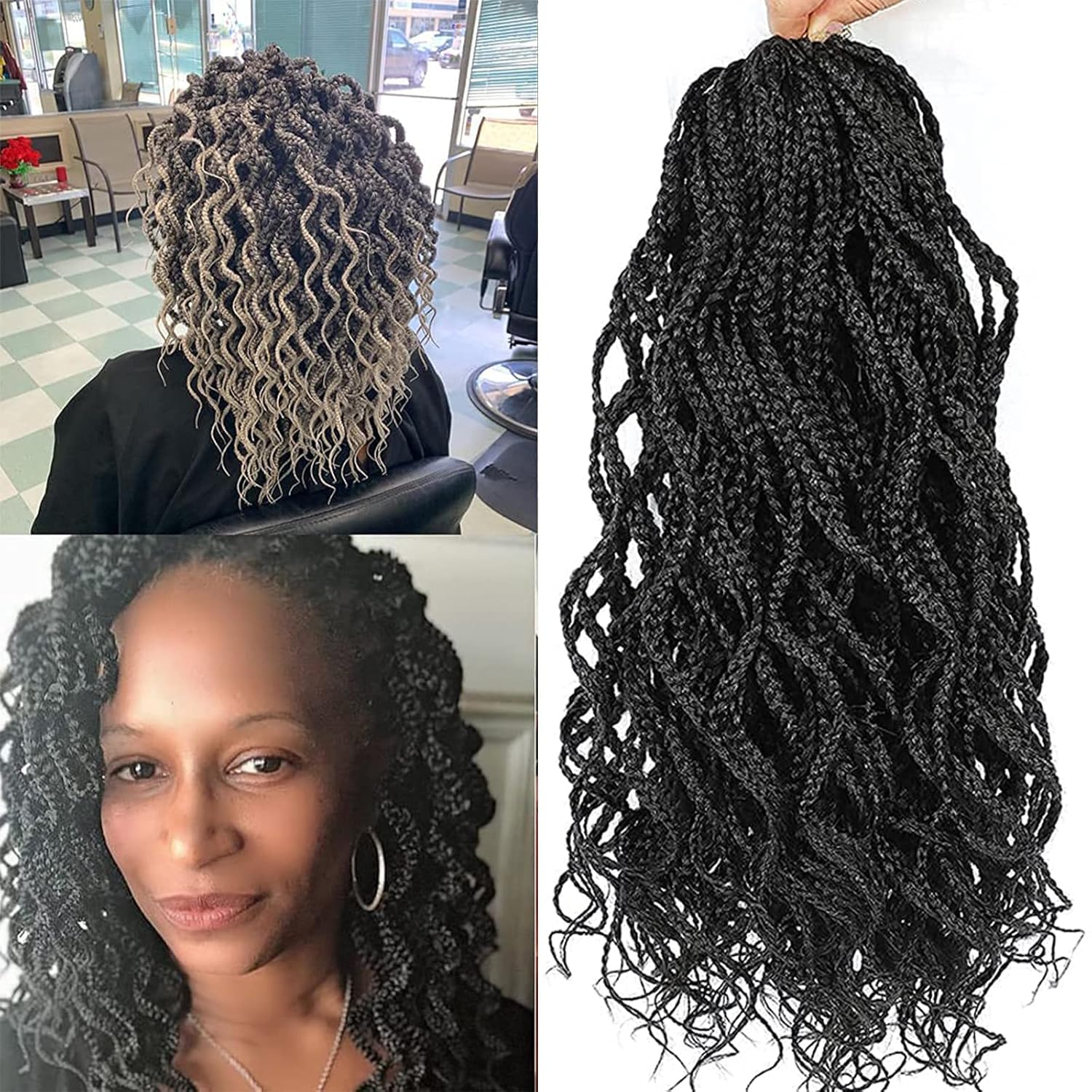 Curly Box Braids Crochet Hair 6 Packs Curly Crochet Bahrain | Ubuy