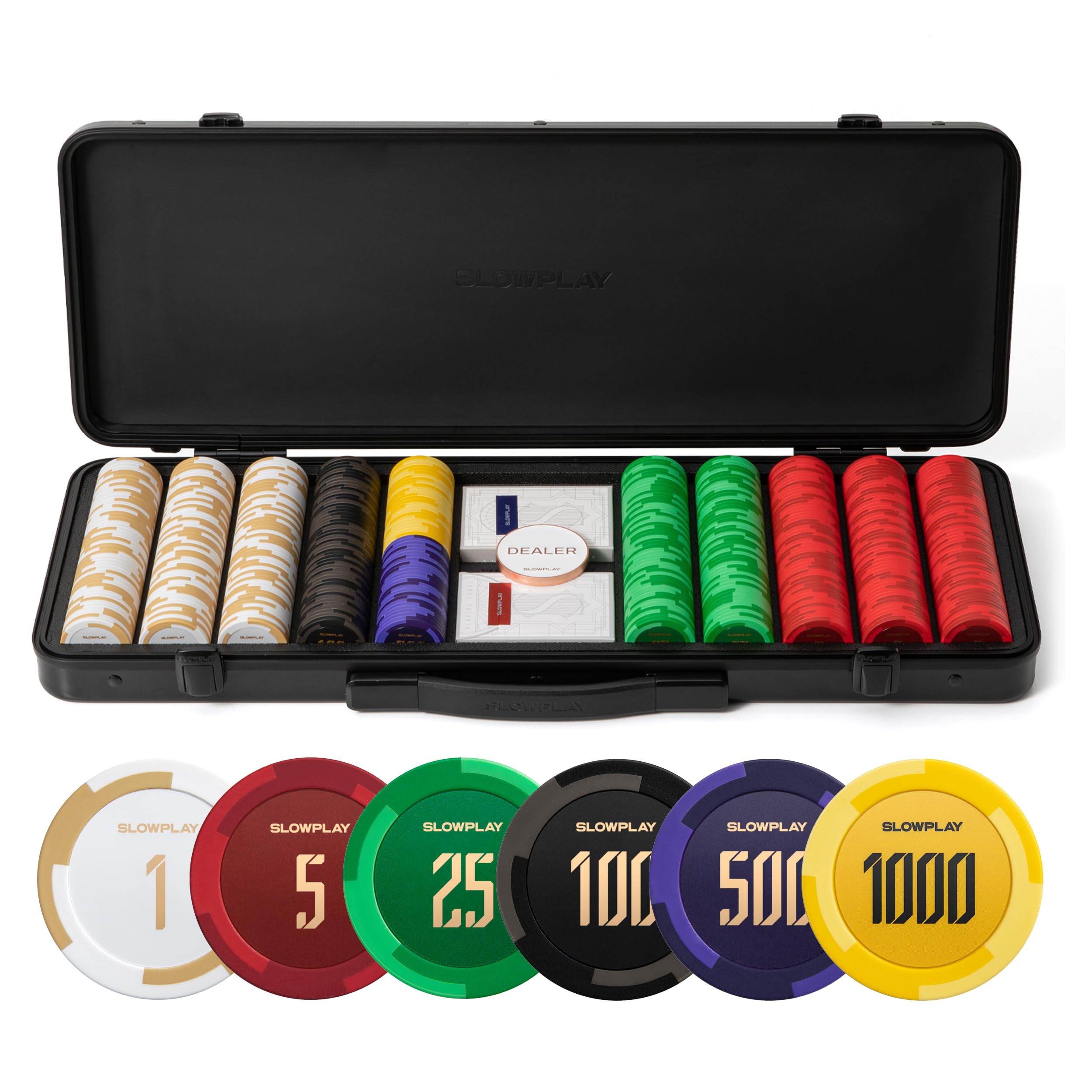 Amazon.com: SLOWPLAY Godel 14g Clay Poker Chips Set for Texas Hold’em ...