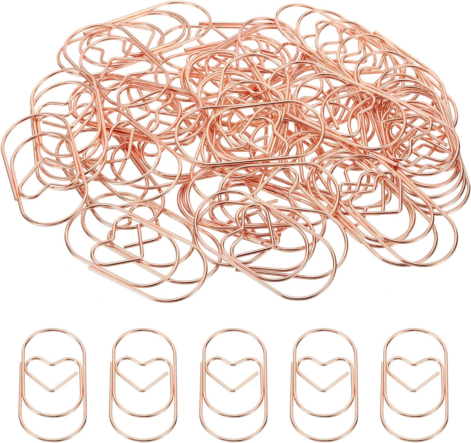 Amazon.com : MECCANIXITY Paper Clip Heart-Shaped Cute Decorative Fun ...