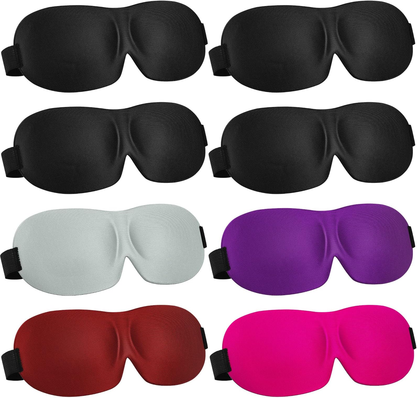 Amazon.com: 8 Pcs Sleep Eye Mask 3D Contoured Eye Mask Blackout Eye ...