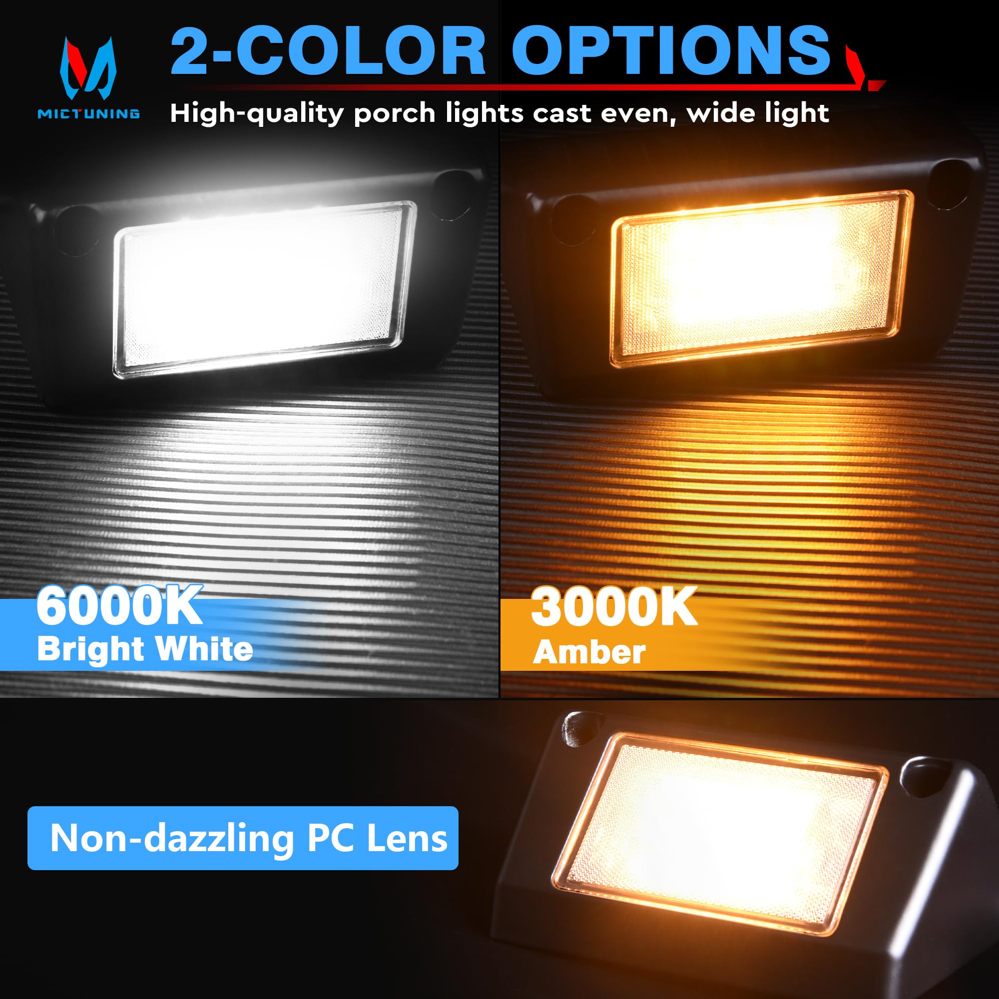 Snapklik.com : MICTUNING RV Exterior LED Porch Utility Amber/White ...