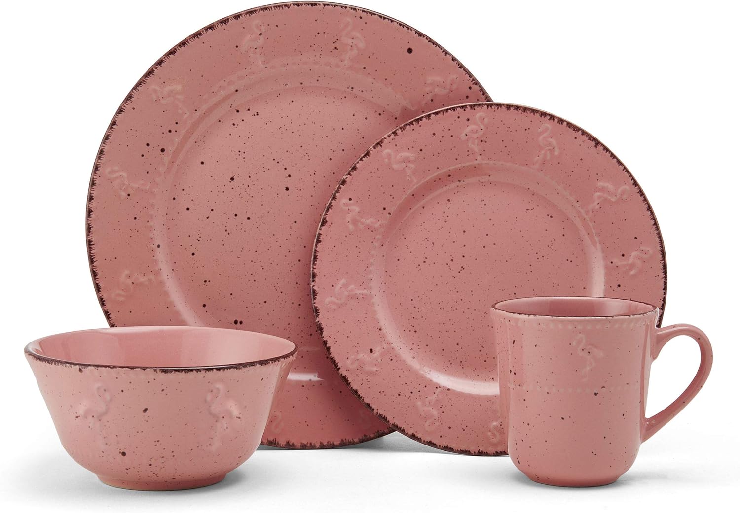 Amazon.com | Pfaltzgraff Pink Flamingo 16 Piece Dinnerware Set, Service ...
