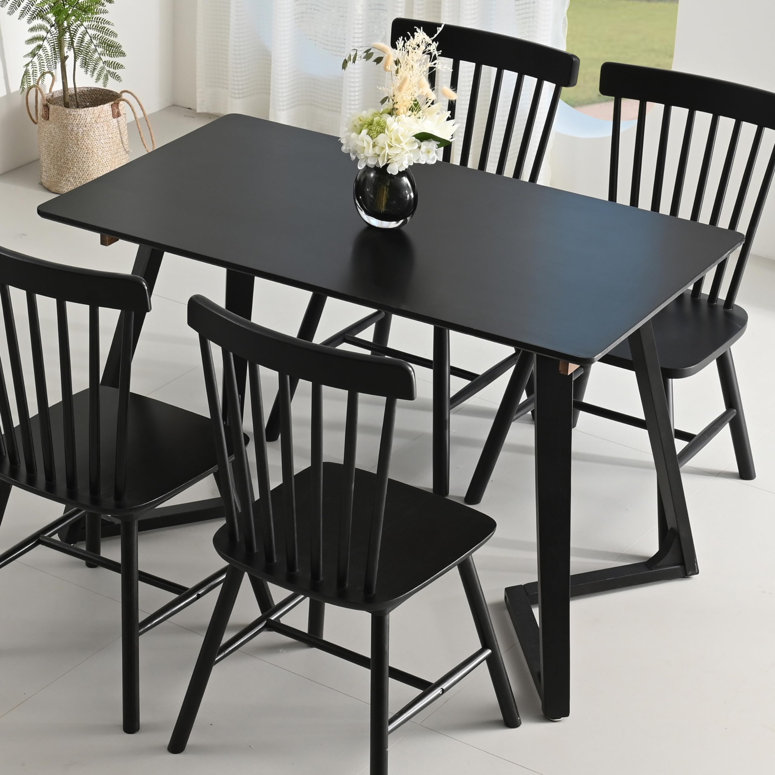 Snapklik.com : 47.2 Inch Solid Wood Dining Table, Mid Century Modern ...