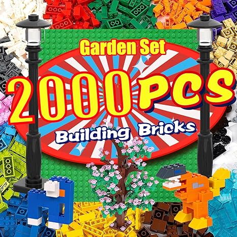 Amazon.com: 2000 Pieces Building Bricks, Building Bulks Blocks with 1 ...
