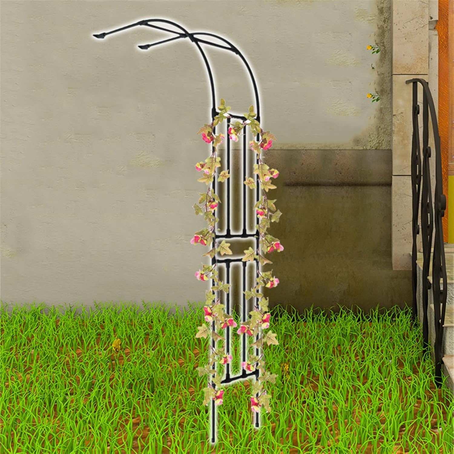 Amazon.com : PYJYWAN Stable Semi-Arch Weatherproof Rose Arch Garden ...