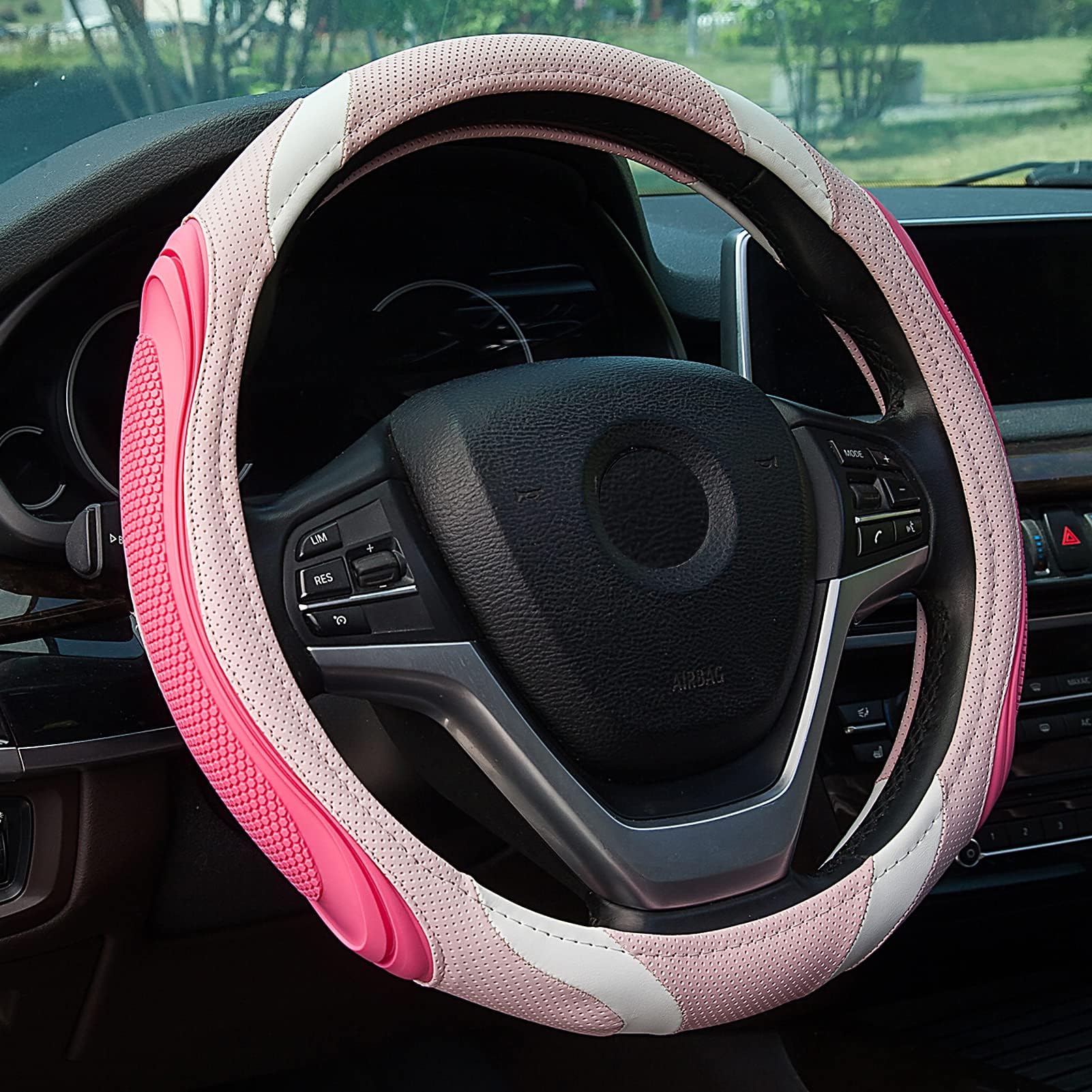 RFAIKA Cubre Volante para Auto, 38cm Buena Calidad Cuero de Microfibra ...