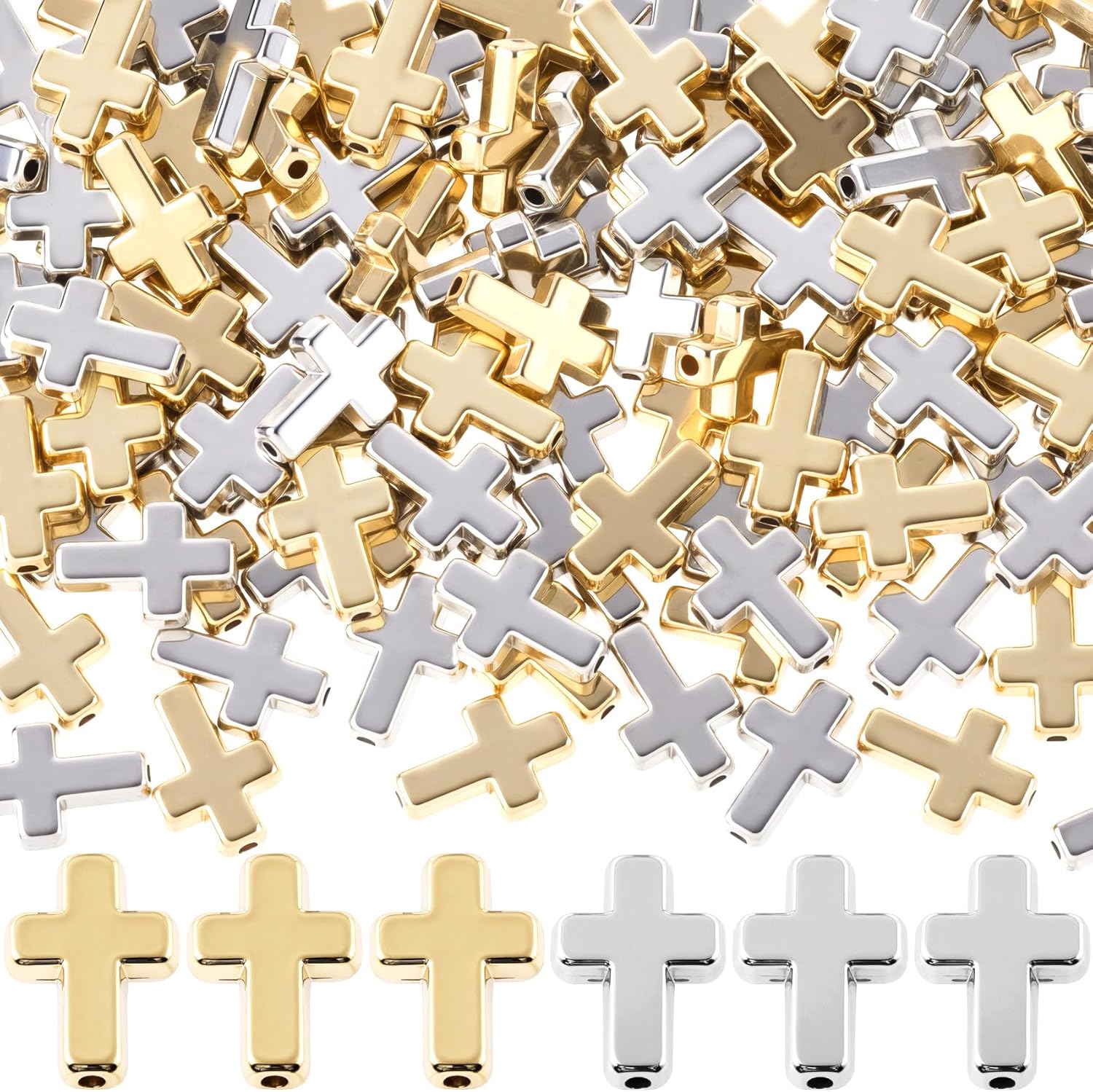 Amazon.com: Incinkod 60 Pcs Cross Charms for Jewelry Making, Religious ...
