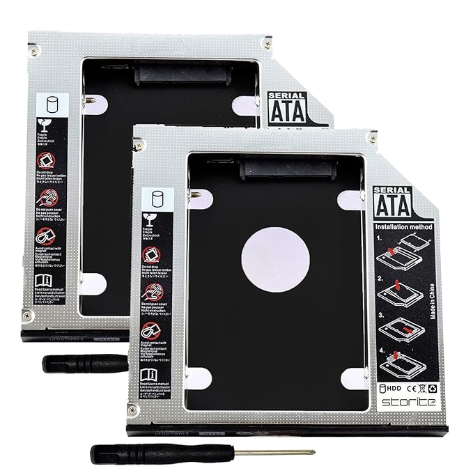 Amazon.in: Buy 2Pack SSD HDD Caddy 9.5mm 2nd Hard Disk Drive Caddy for ...